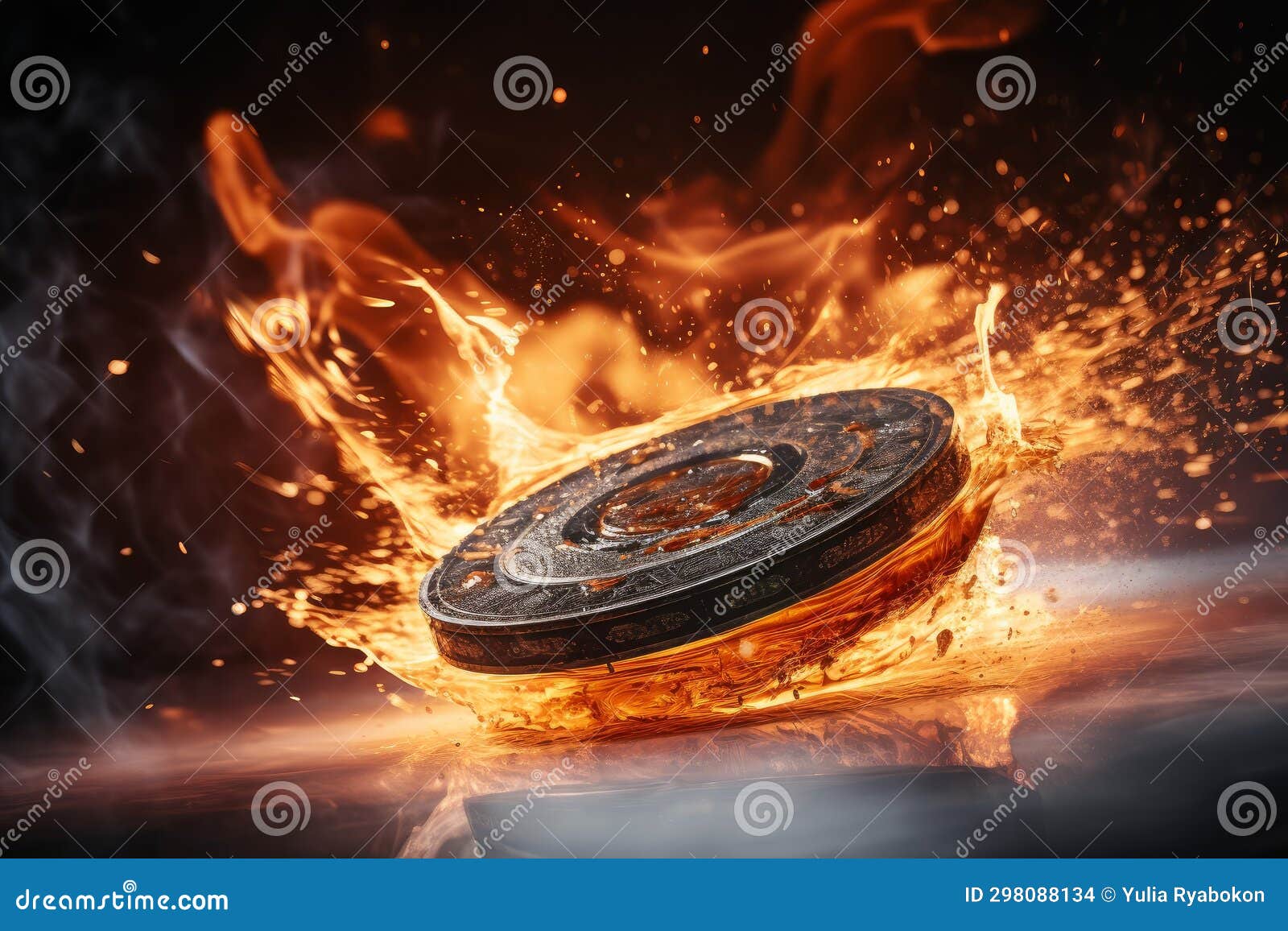 Hockey Hot Puck. Generate Ai Stock Illustration - Illustration of heat ...
