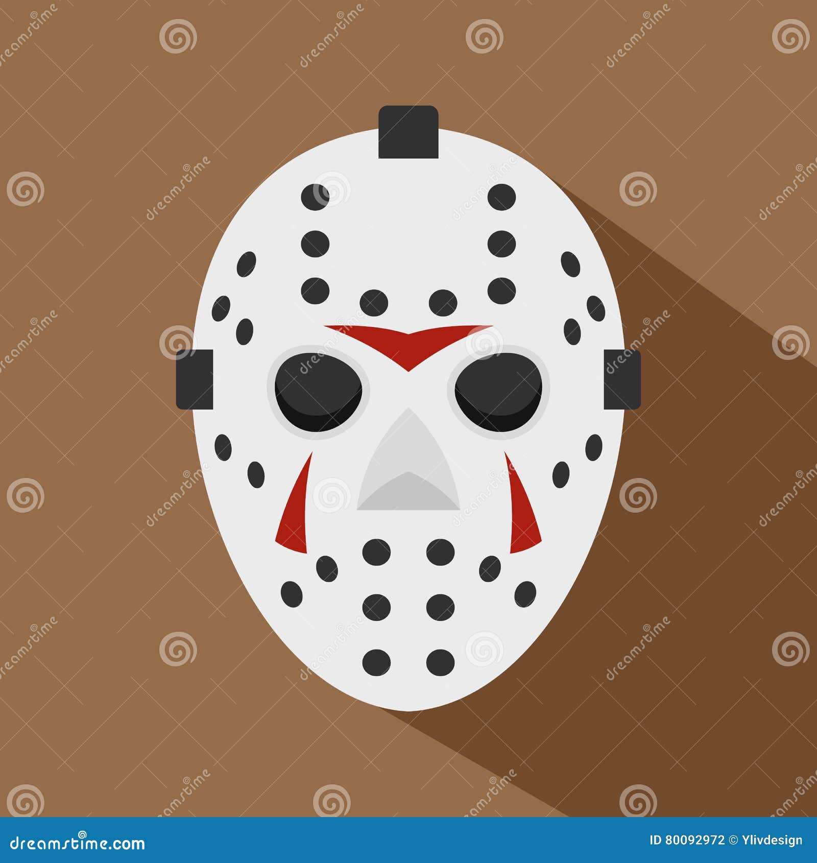 Hockey Mask Icon, Flat Style Stock Vector - Illustration of play ...