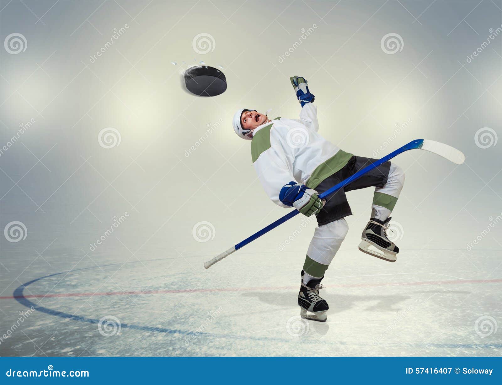 Hockey Player Falls Down on Ice Stock Image - Image of hospital, male ...