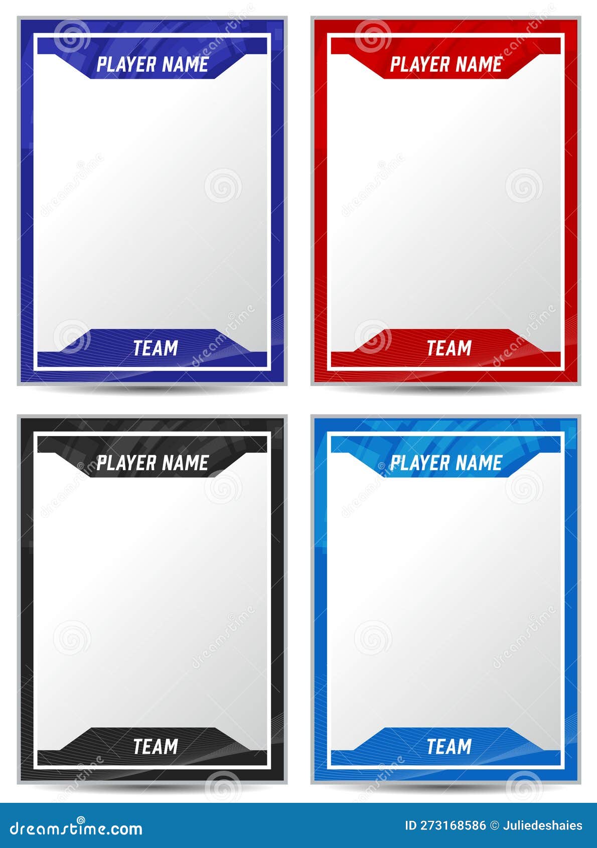 Hockey Player Trading Card Frame Border Template Stock Vector ...