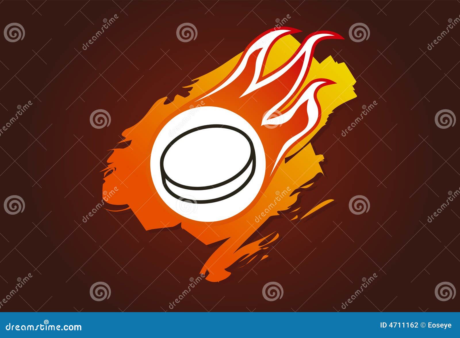 Hockey puck with flames stock illustration. Illustration of flames ...
