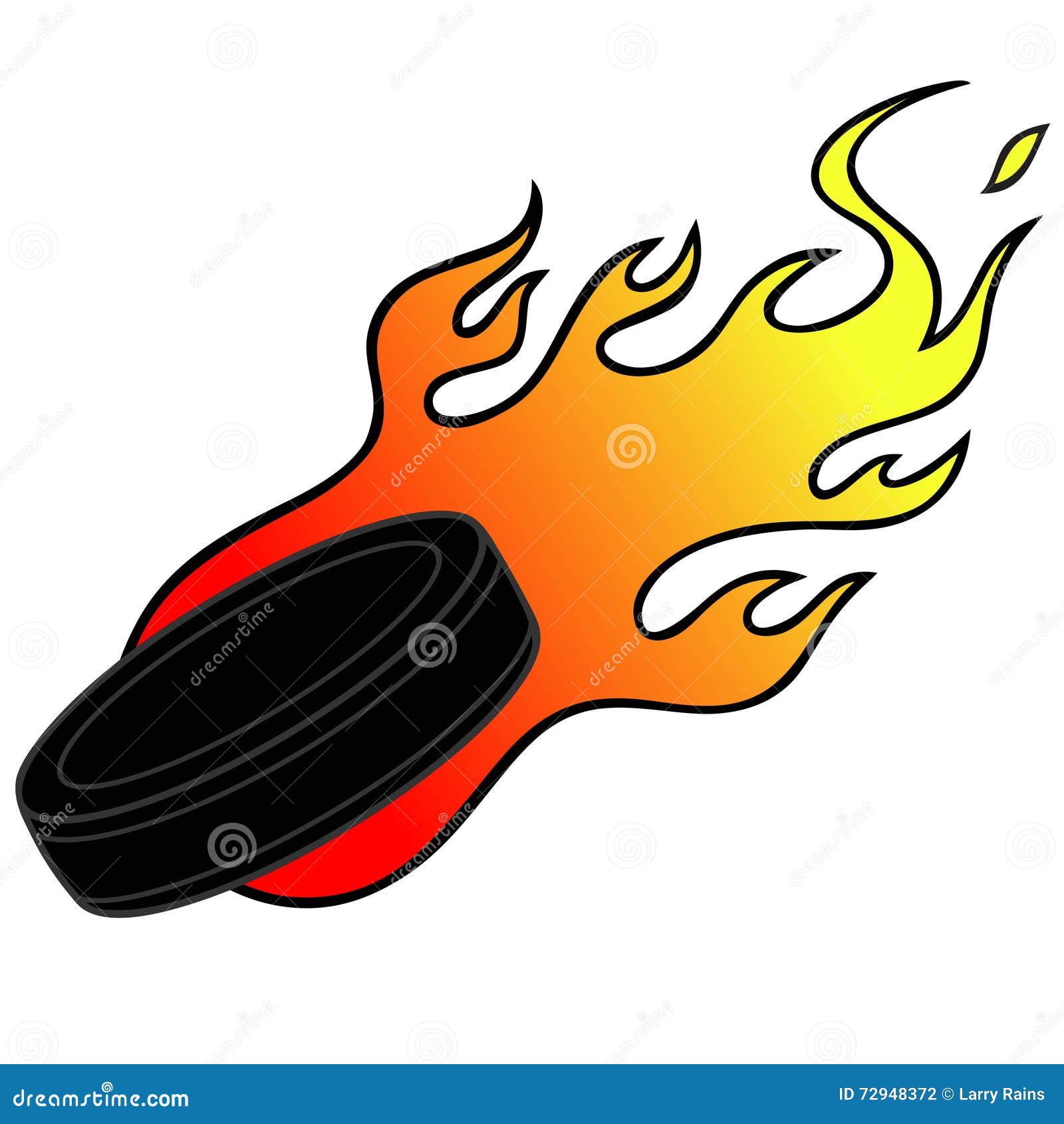 Hockey Puck with Flames stock vector. Illustration of cartoon - 72948372