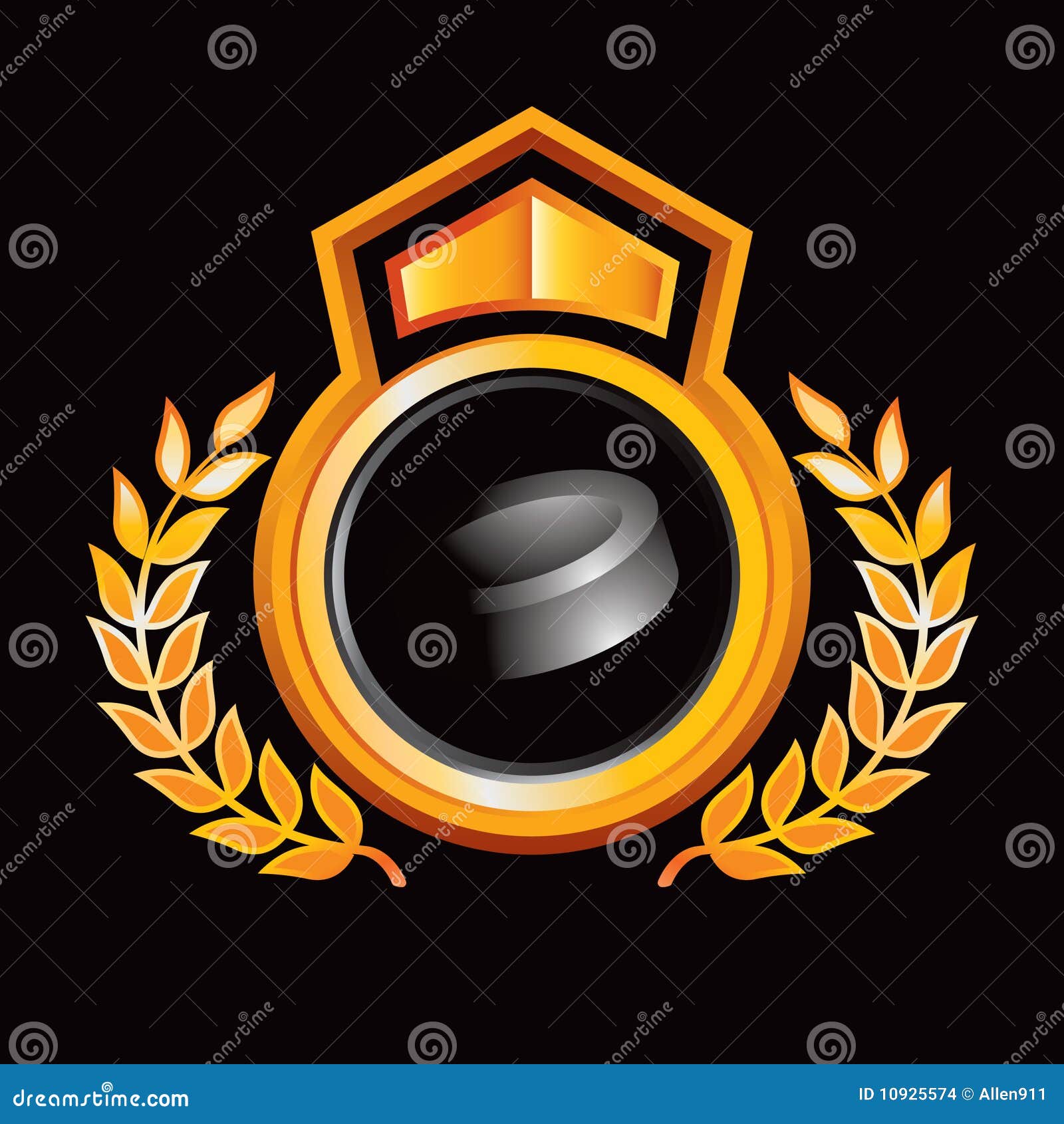 Hockey Puck Gold Royal Crest Stock Vector - Illustration of helmet ...