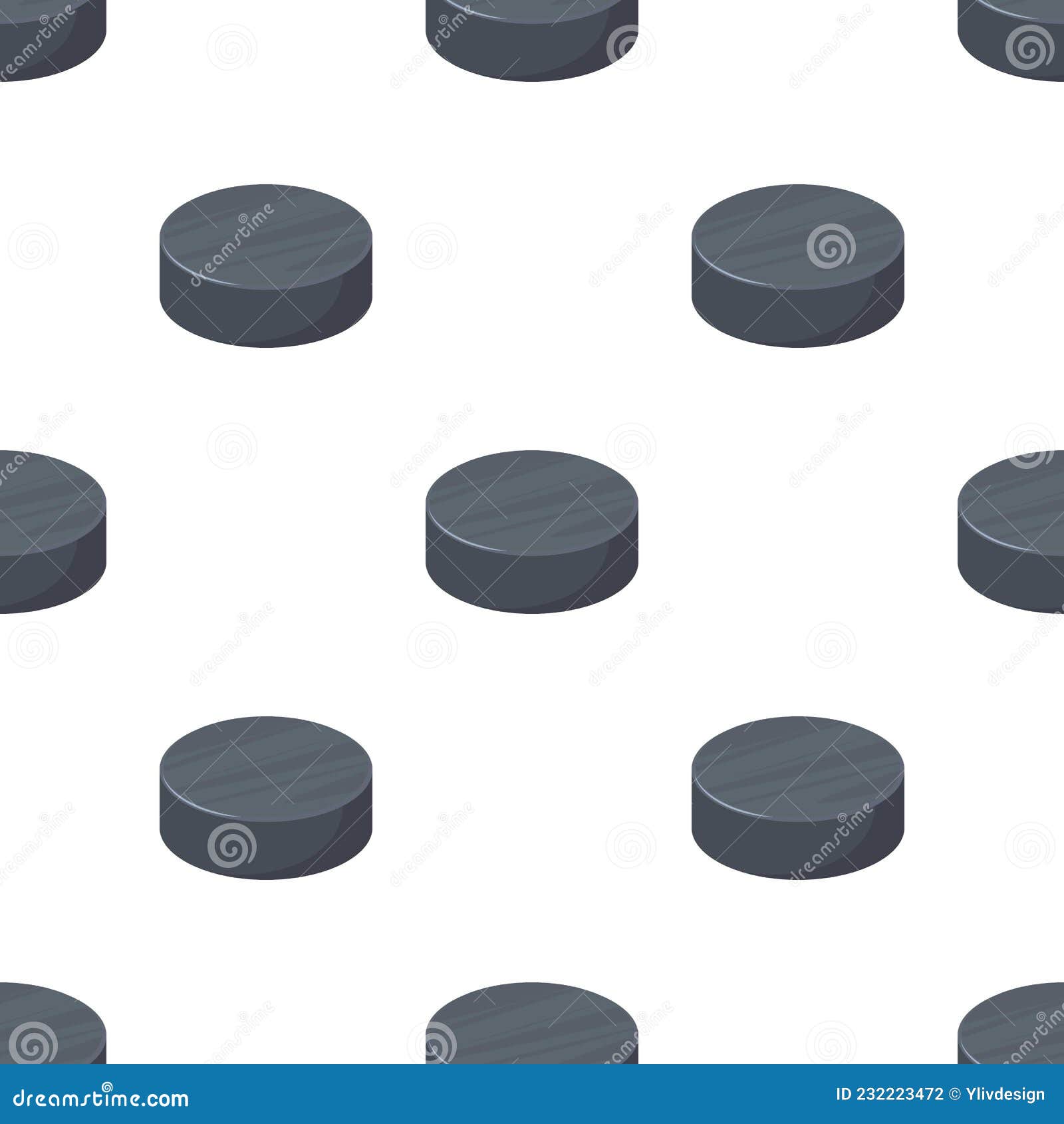 Hockey Puck Pattern Seamless Vector Stock Vector - Illustration of ...