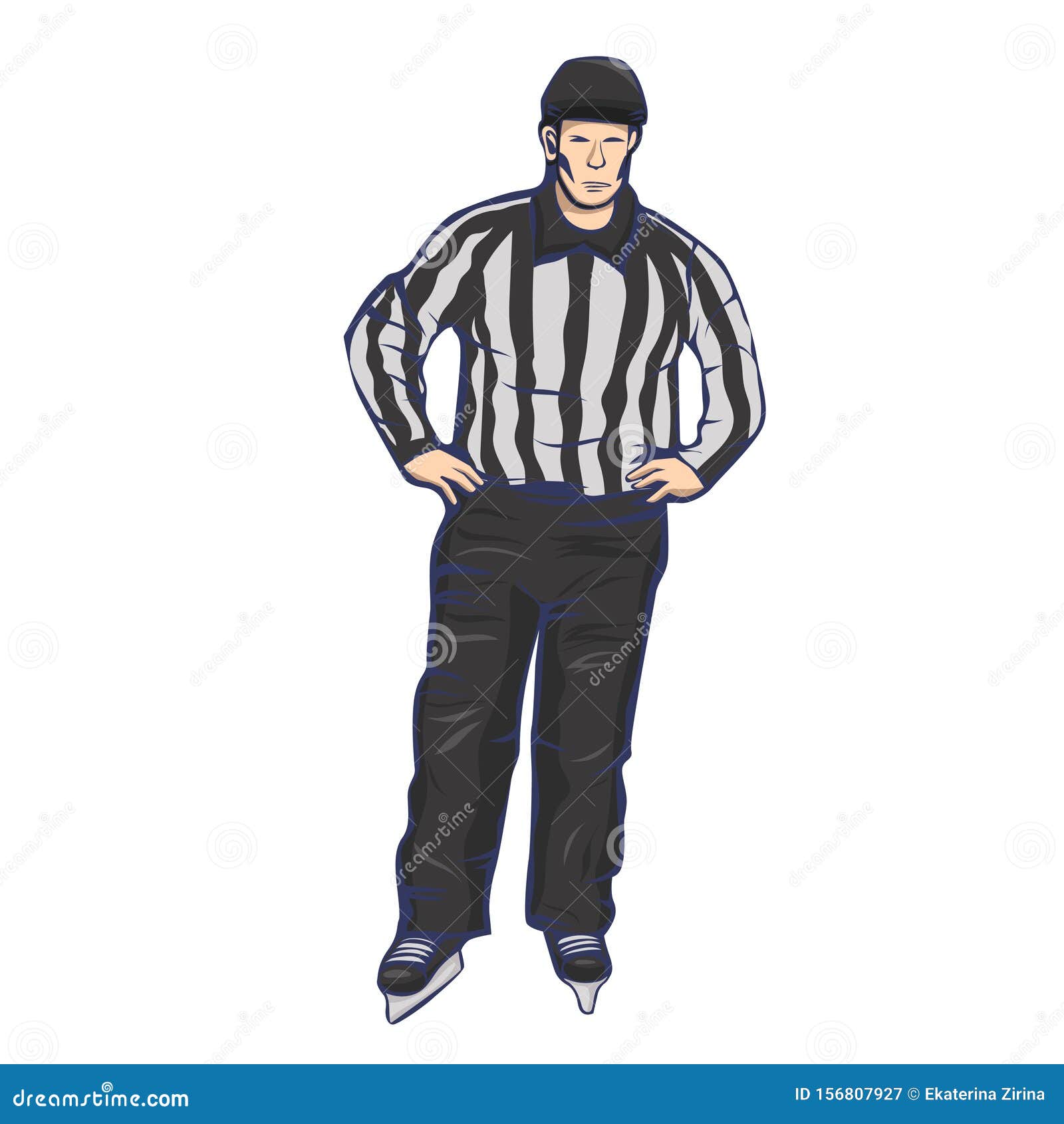 Hockey Referee Isolated on a White Background. Vector Graphics Stock ...
