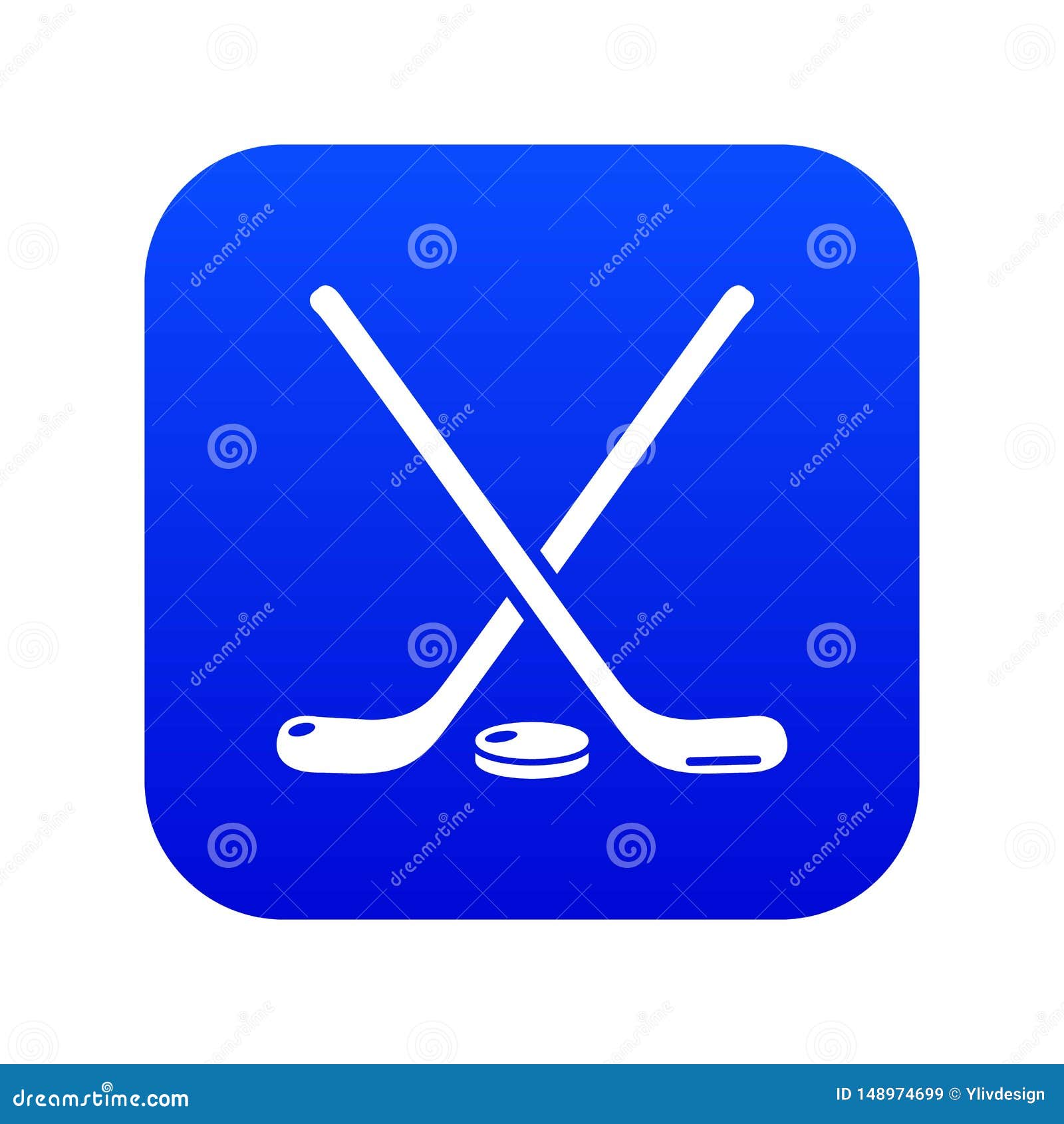 Hockey Stick Icon Blue Vector Stock Vector - Illustration of play ...