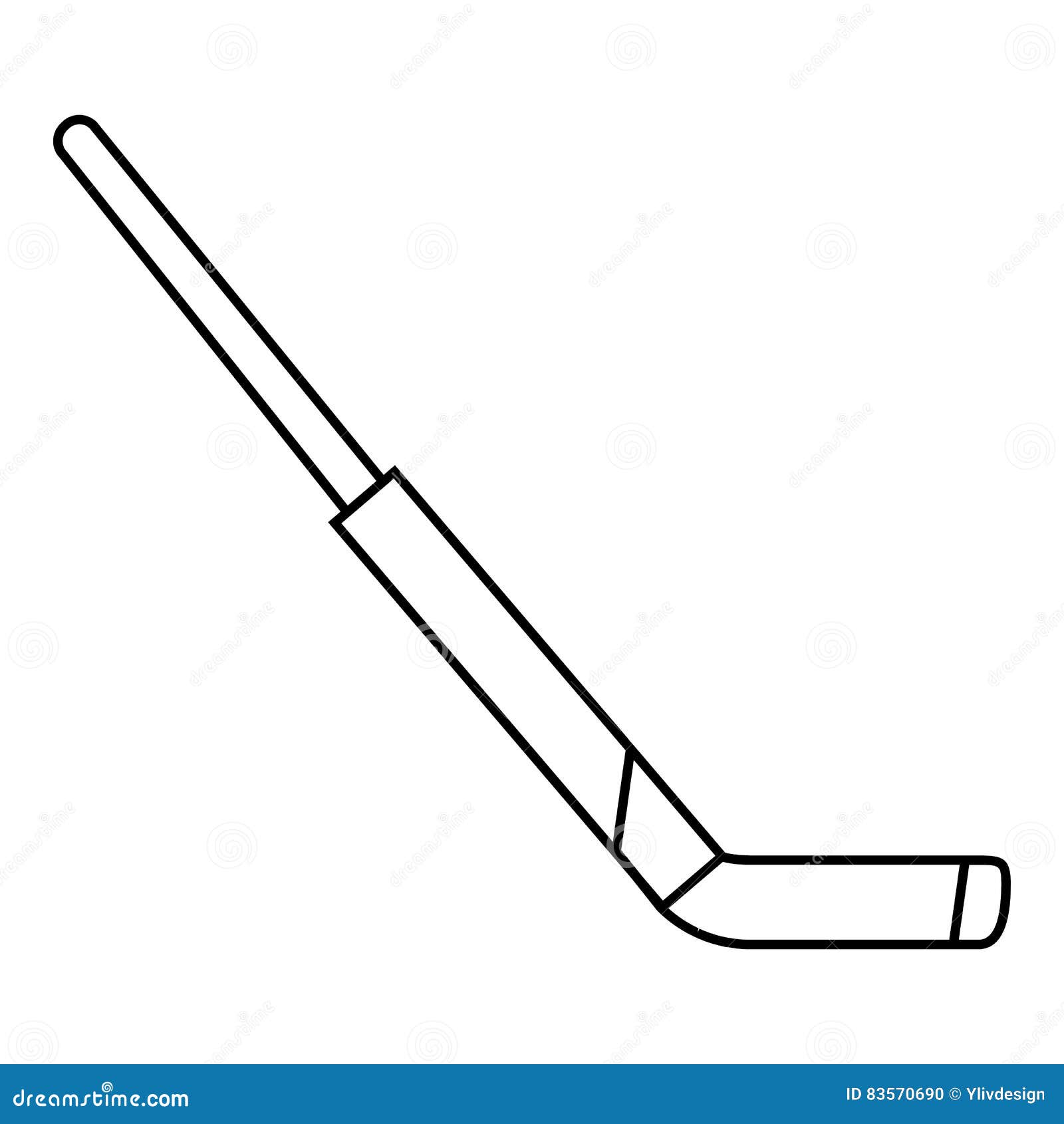 Hockey Stick Icon, Outline Style Stock Vector - Illustration of line ...