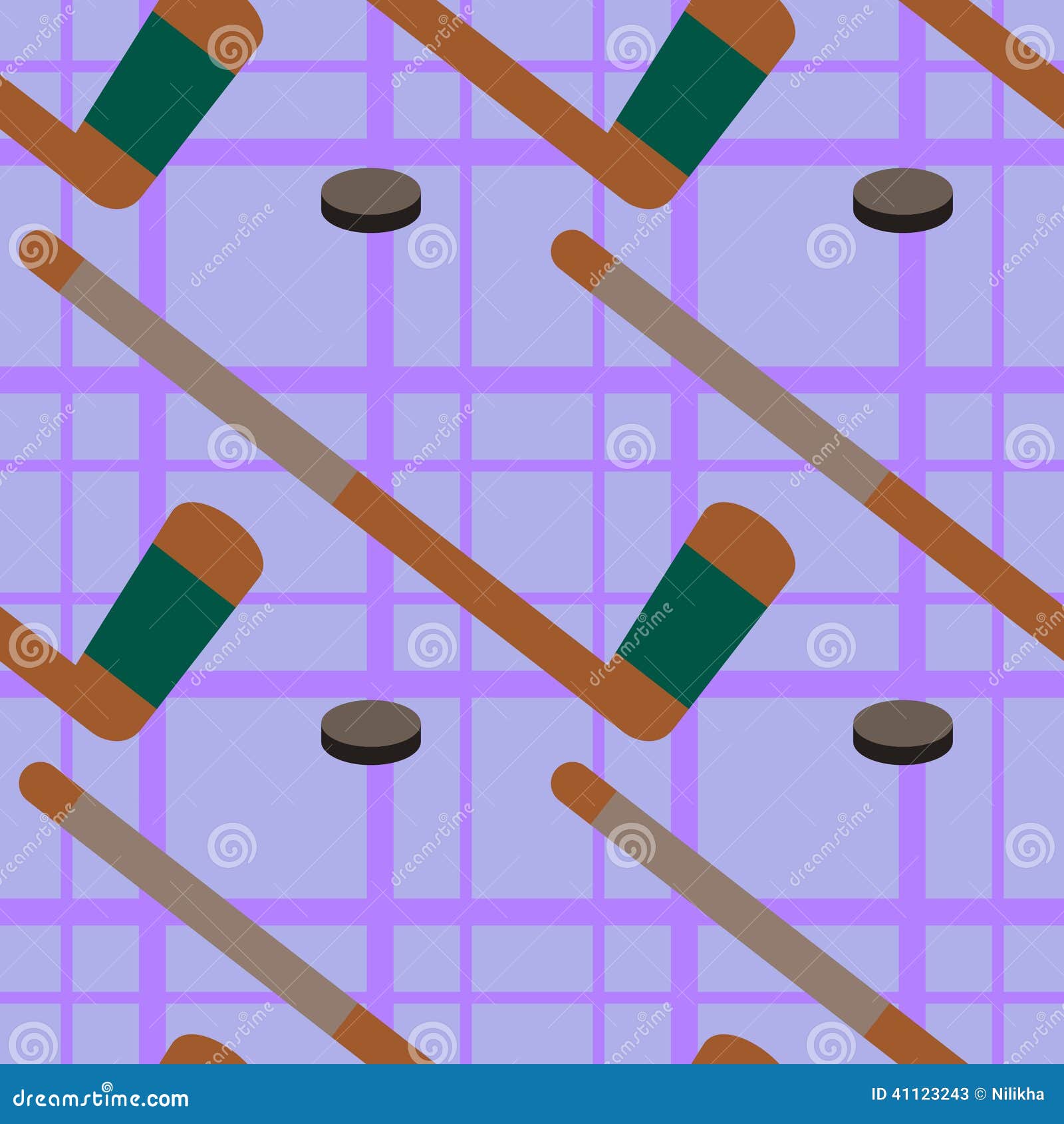 Hockey Stick and Puck Seamless Background Design Stock Illustration ...