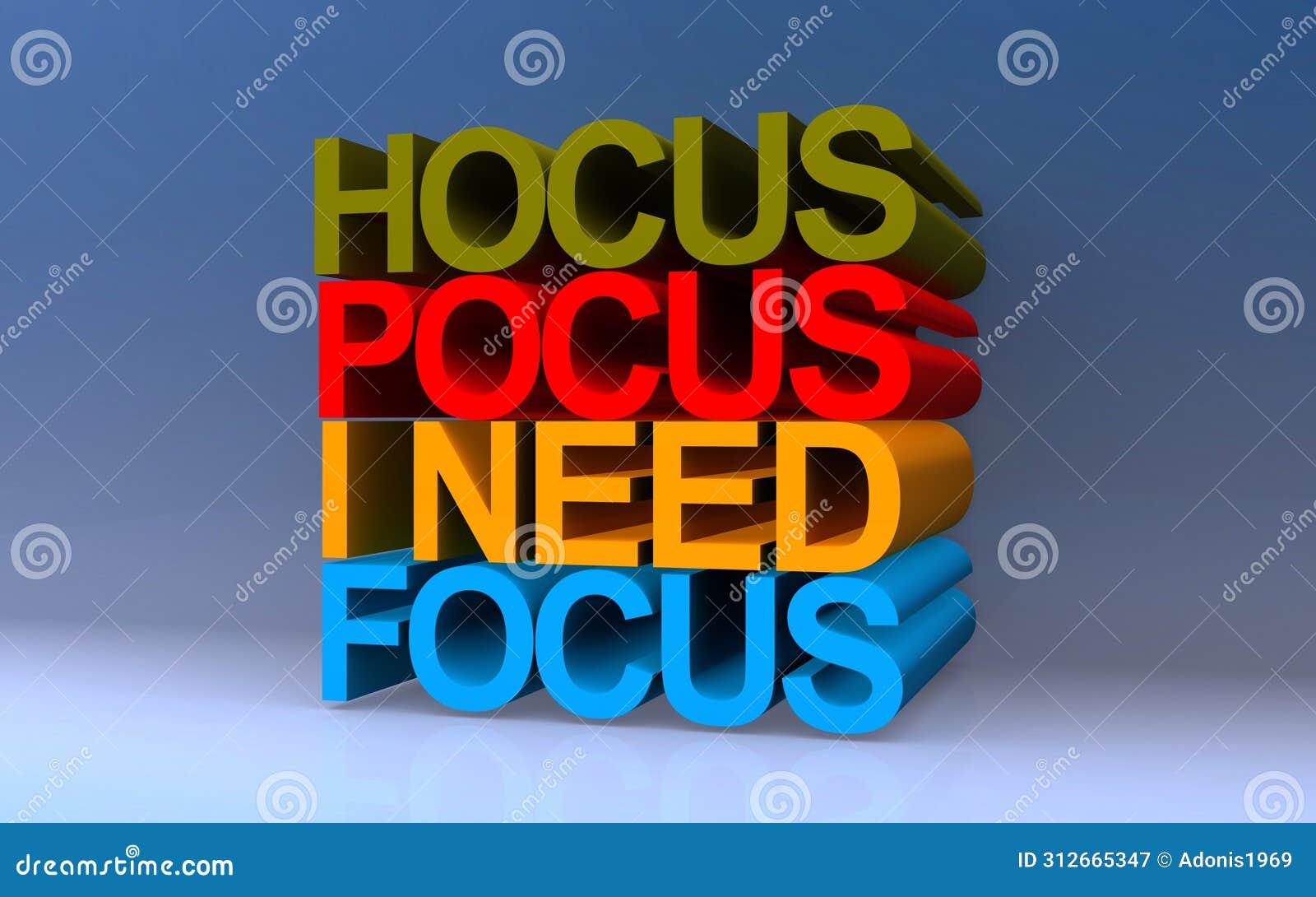 Hocus Pocus I Need Focus on Blue Stock Illustration - Illustration of ...