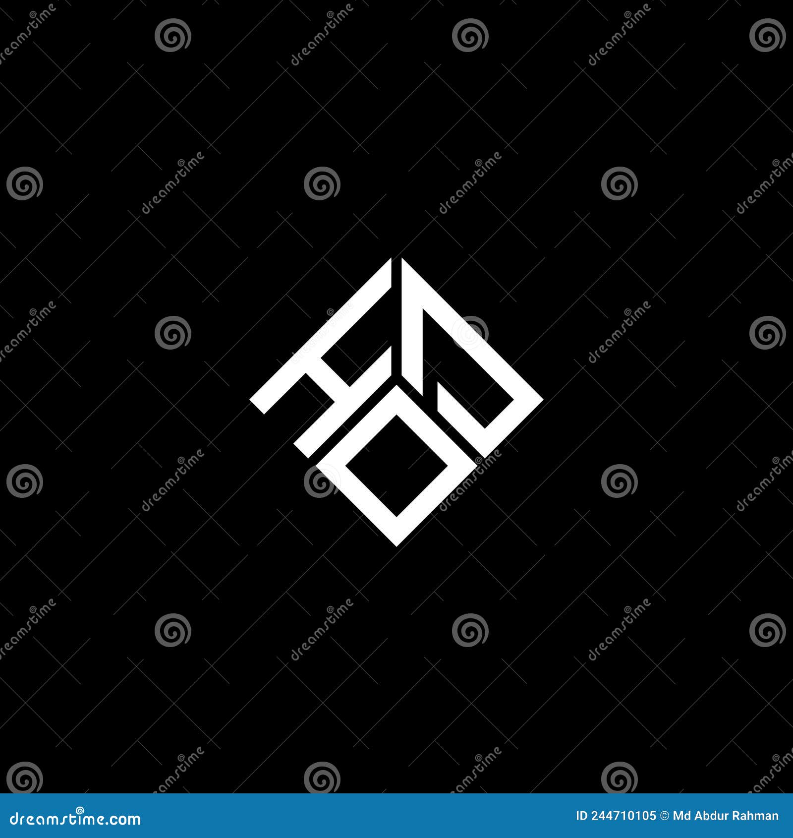 HOD Letter Logo Design on Black Background. HOD Creative Initials ...