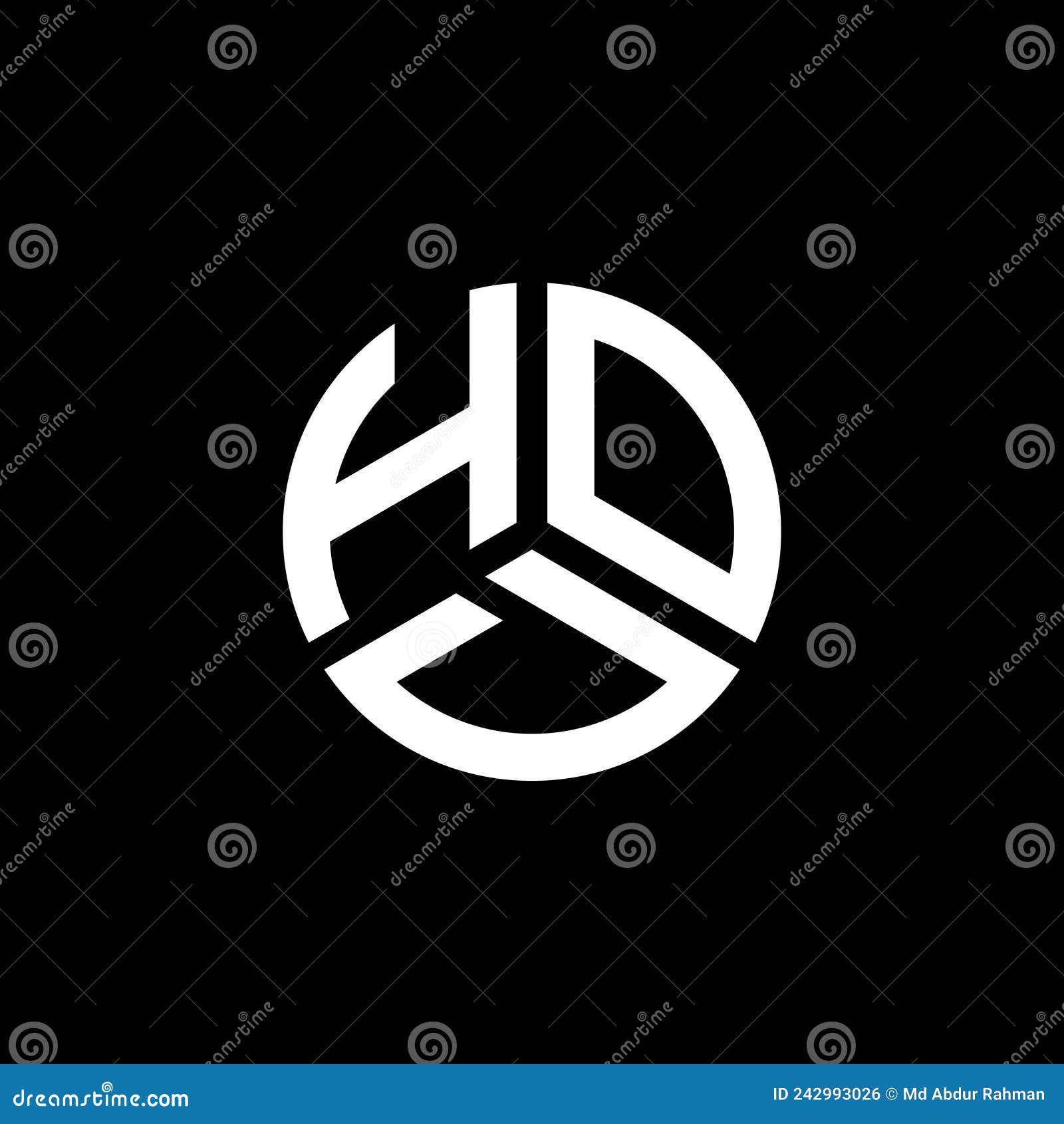 HOD Letter Logo Design On White Background. HOD Creative Initials ...