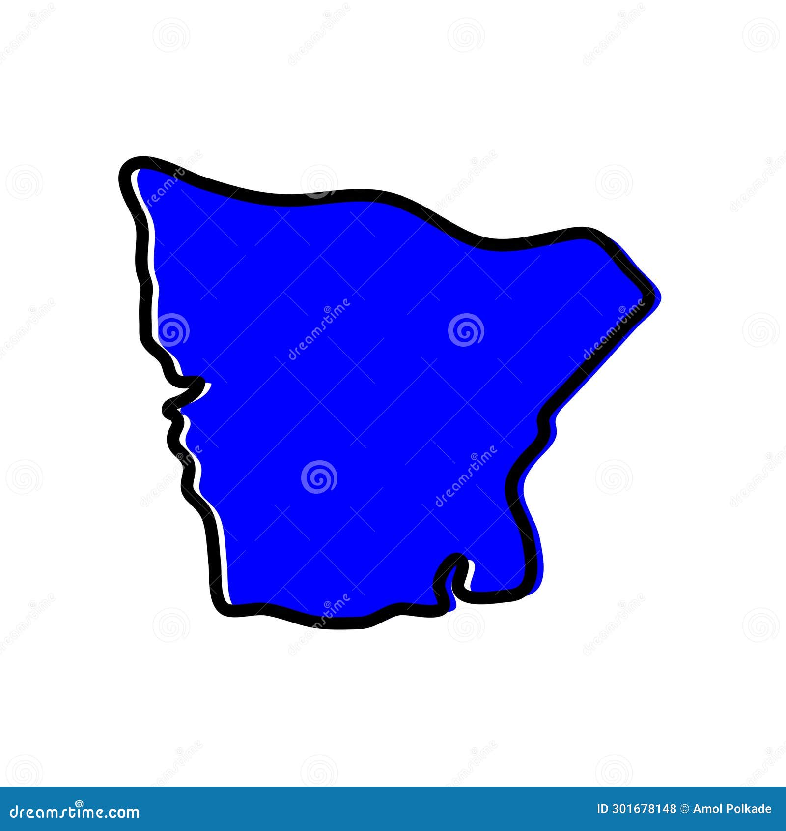 Hodh El Gharbi Region of Mauritania Vector Map Design Stock Vector ...