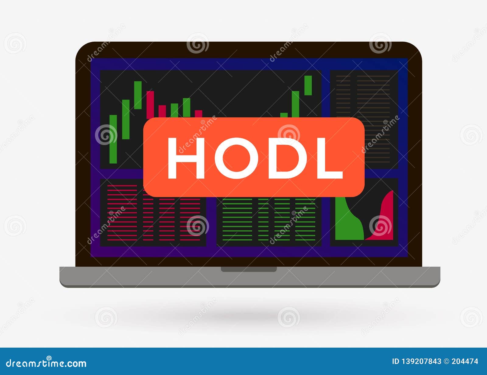 HODL Button on Cryptocurrency Candlestick Chart Stock Vector ...