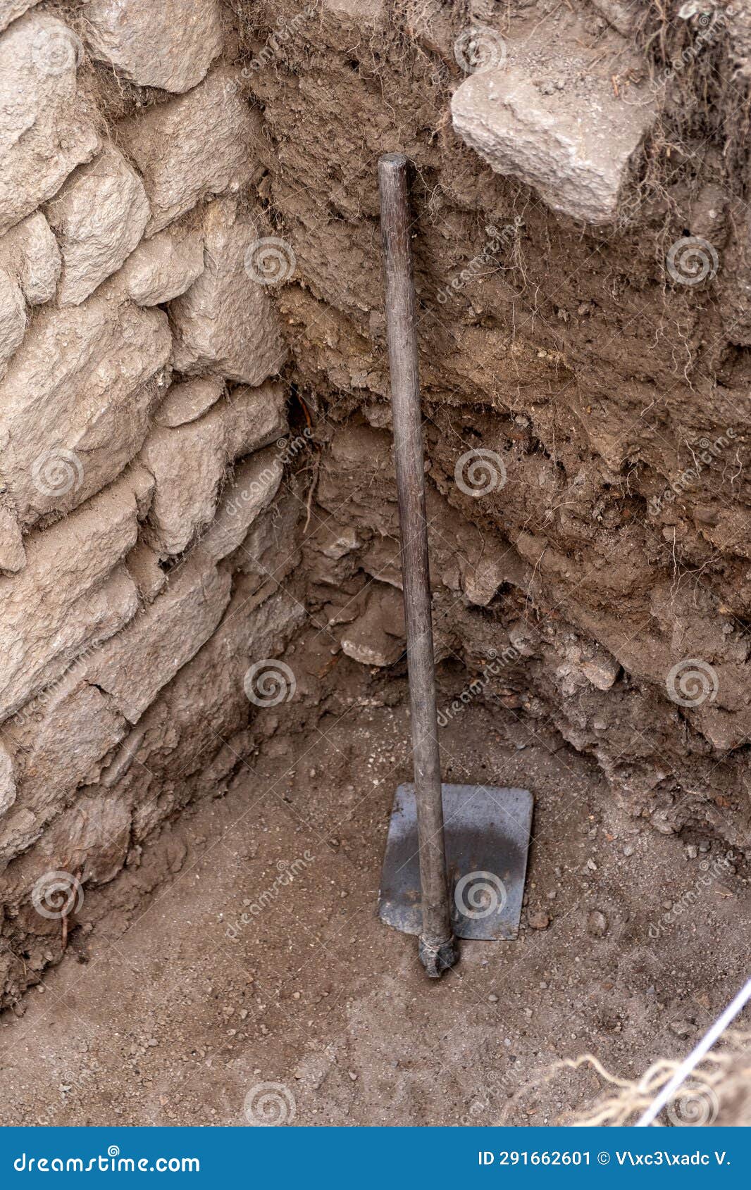 A Hoe in an Archaeological Excavation. Work Tools Stock Image - Image ...