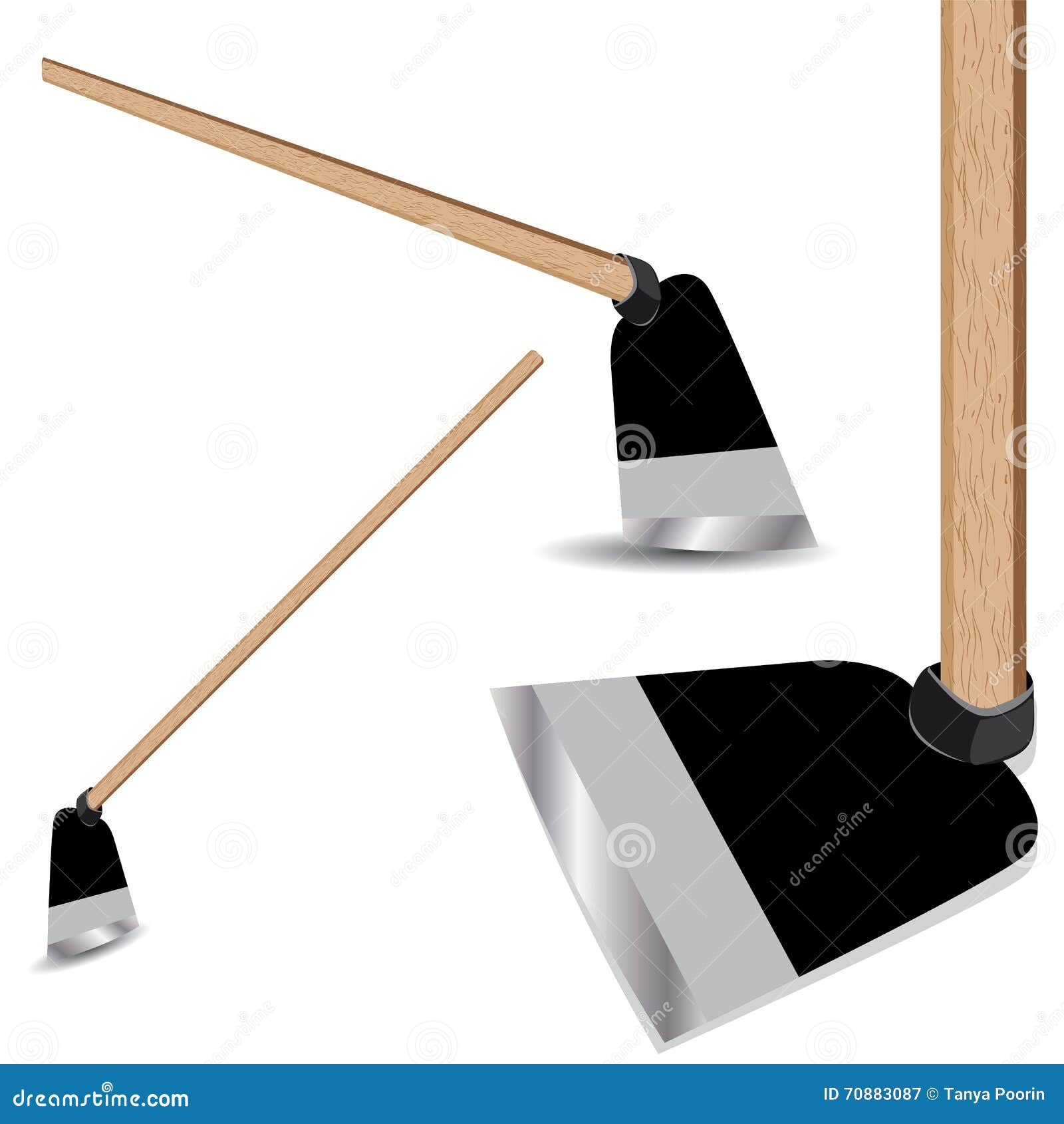 Hoe Garden Design Isolated on White Background. Object Tool. Garden ...