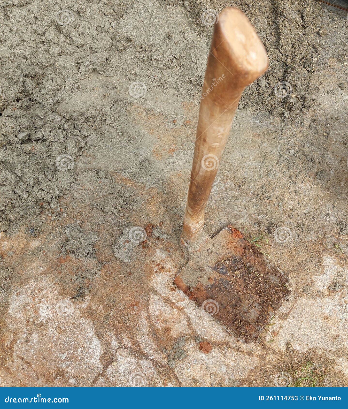 Hoe for digging the ground stock image. Image of geology - 261114753