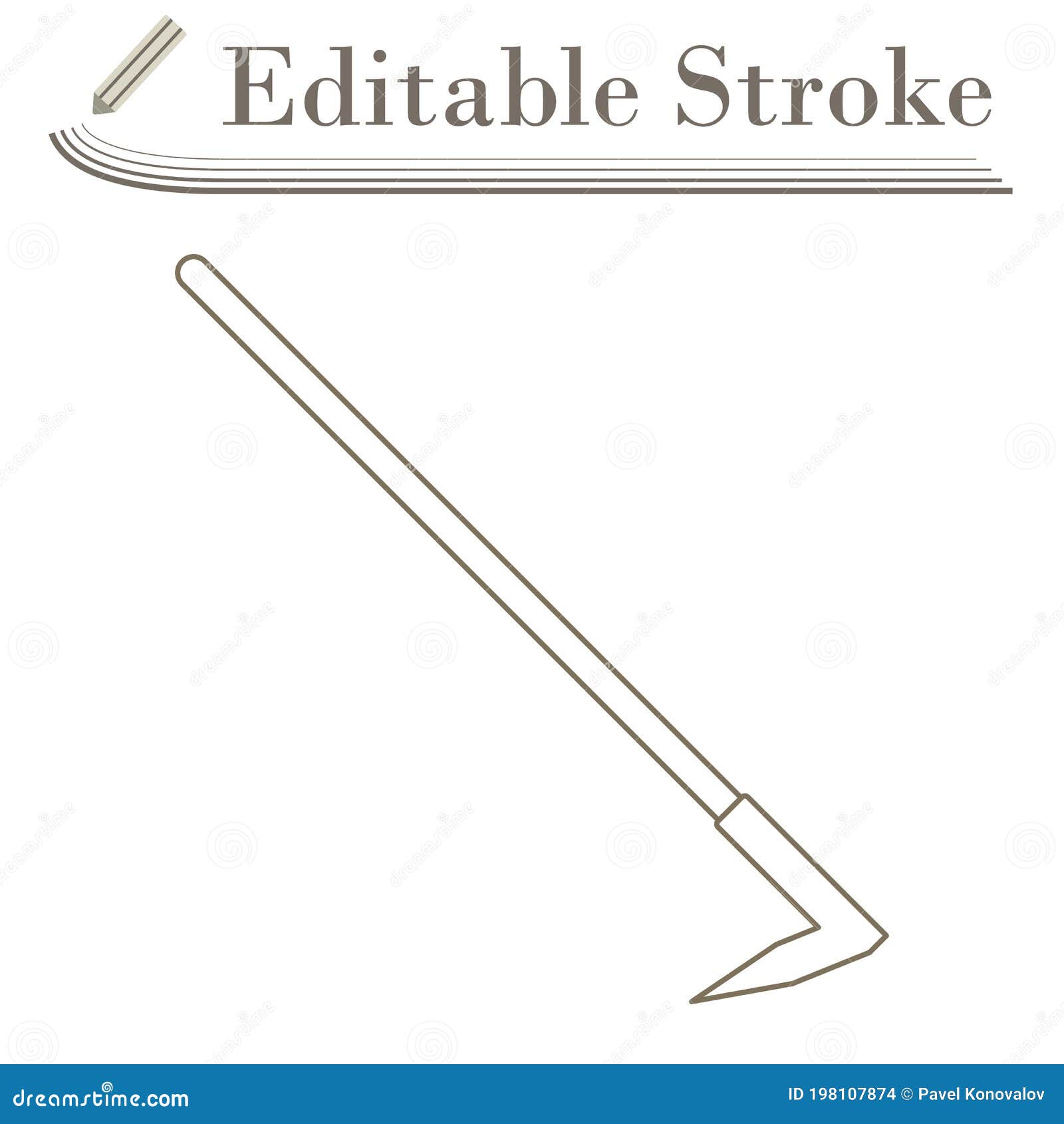 Hoe Icon stock vector. Illustration of garden, icon - 198107874