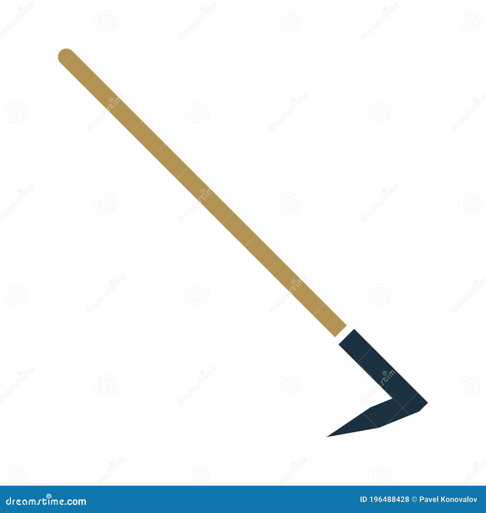 Hoe Icon stock vector. Illustration of metal, stick - 196488428