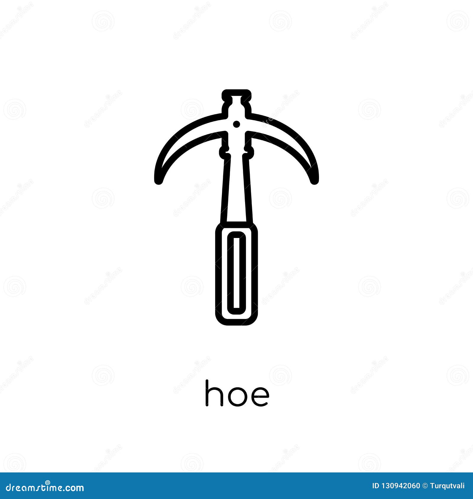 Hoe Icon. Trendy Modern Flat Linear Vector Hoe Icon on White Background ...