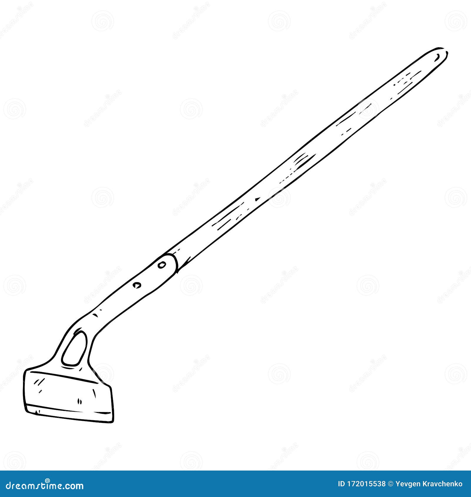 Hoe Icon. Vector of a Garden Hoe. Hand Drawn Garden Hoe Stock Vector ...
