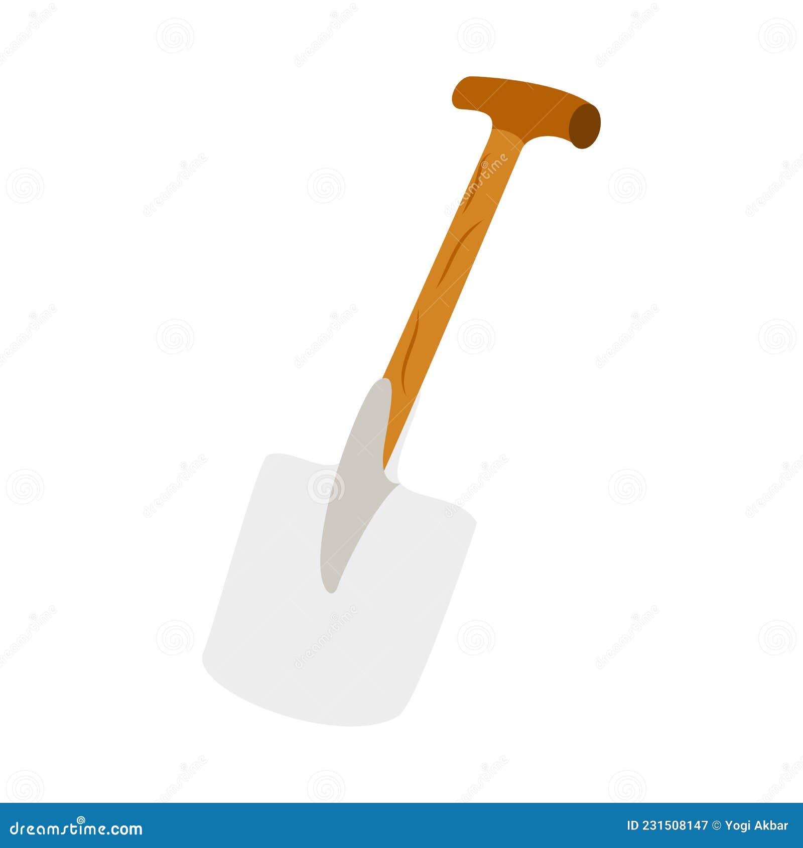 Hoe with a Sturdy Wooden Handle and Vector Illustration Stock Vector ...