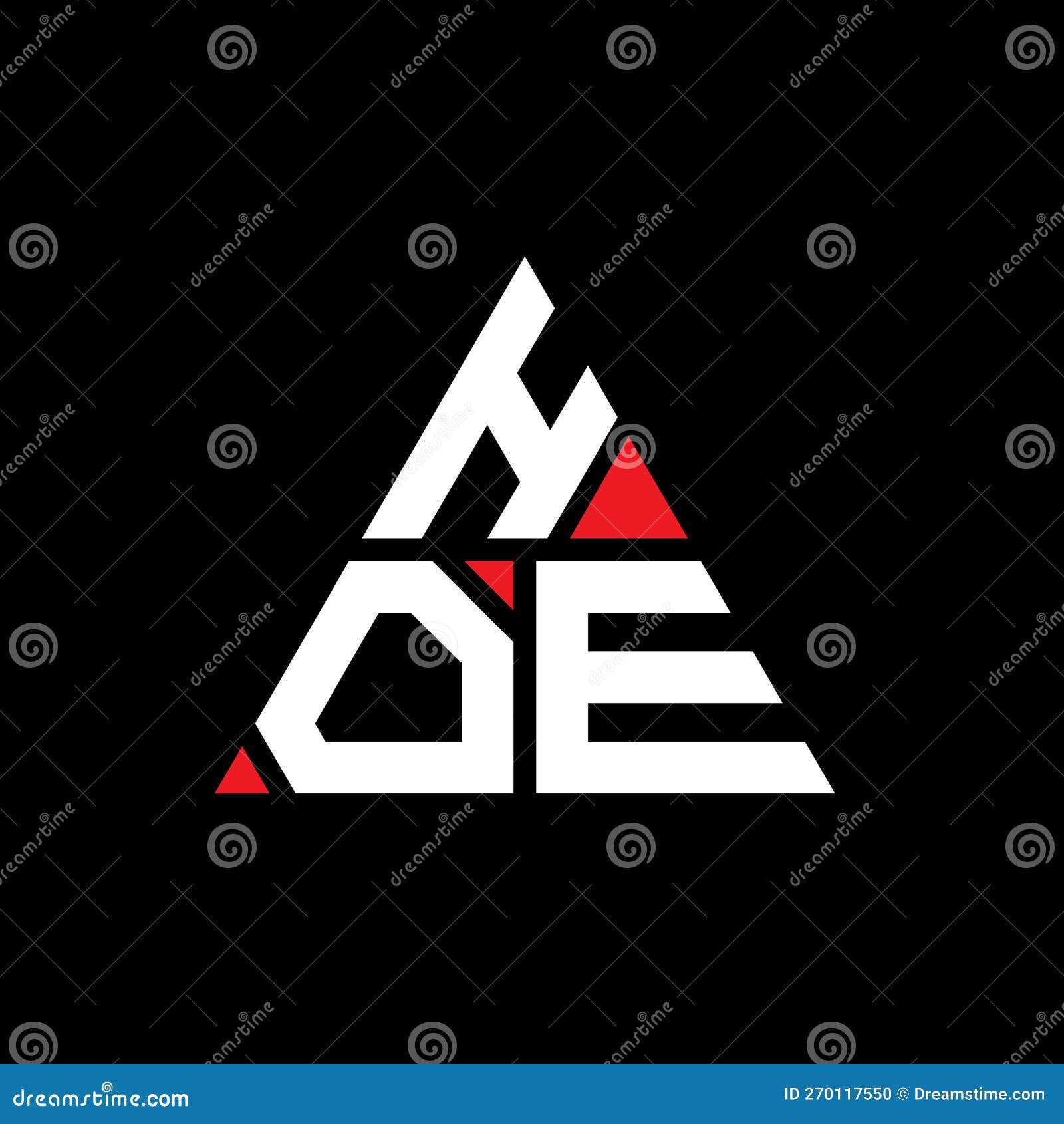 HOE Triangle Letter Logo Design with Triangle Shape. HOE Triangle Logo ...