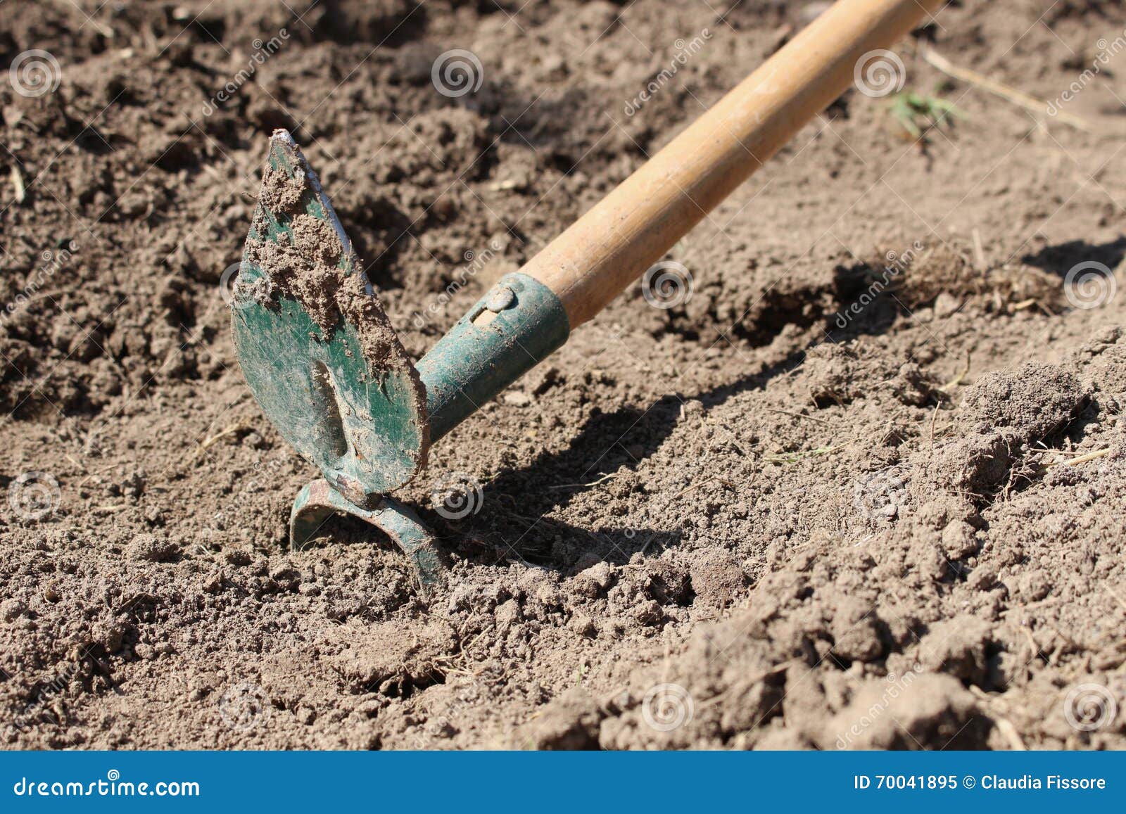 Hoe stock image. Image of spring, field, gardener, tools - 70041895