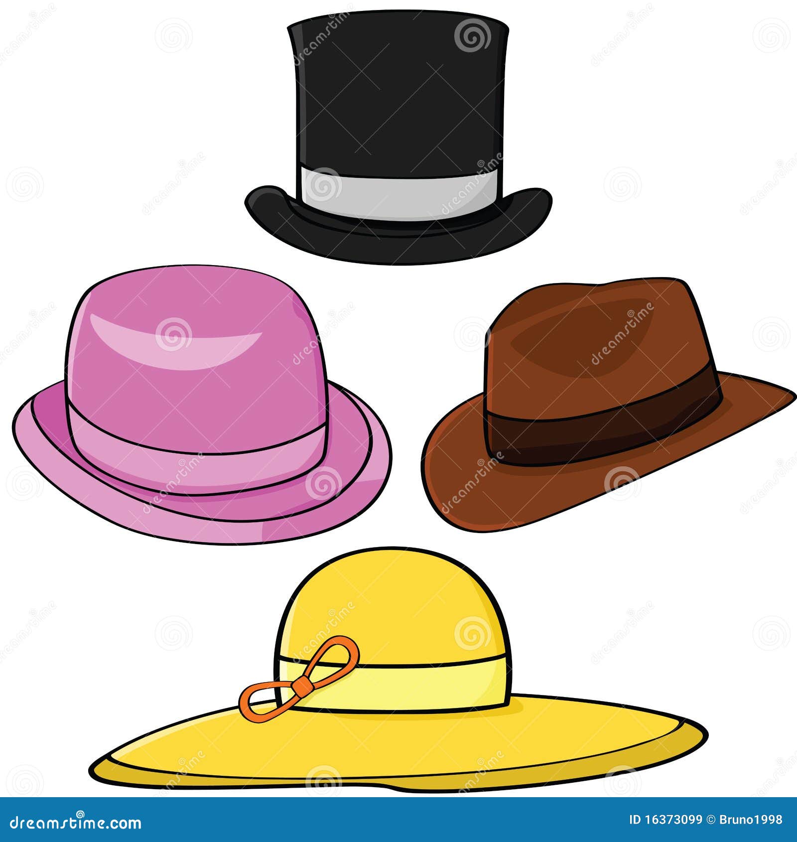 Hoeden vector illustratie. Illustration of schelp, beeldverhaal - 16373099