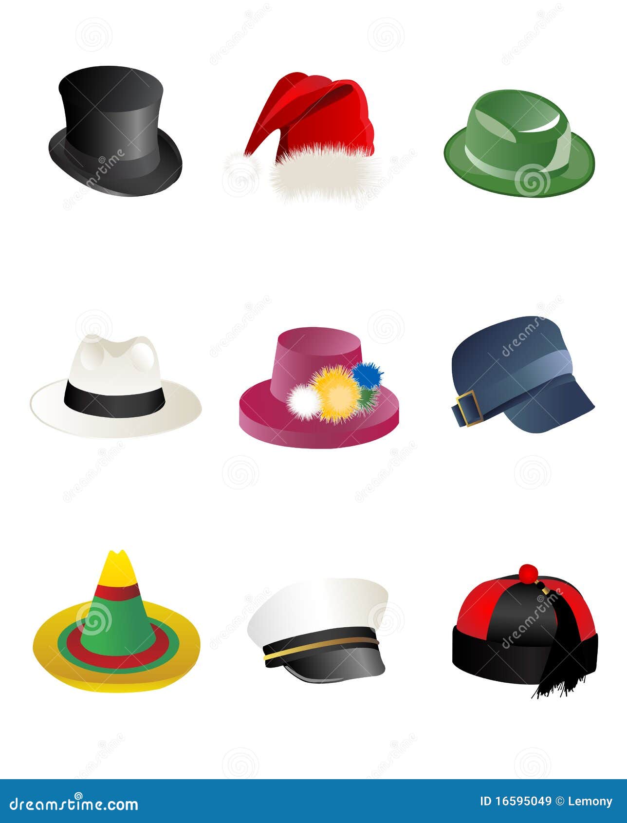 Hoeden vector illustratie. Illustration of kerstmis, stijlvol - 16595049