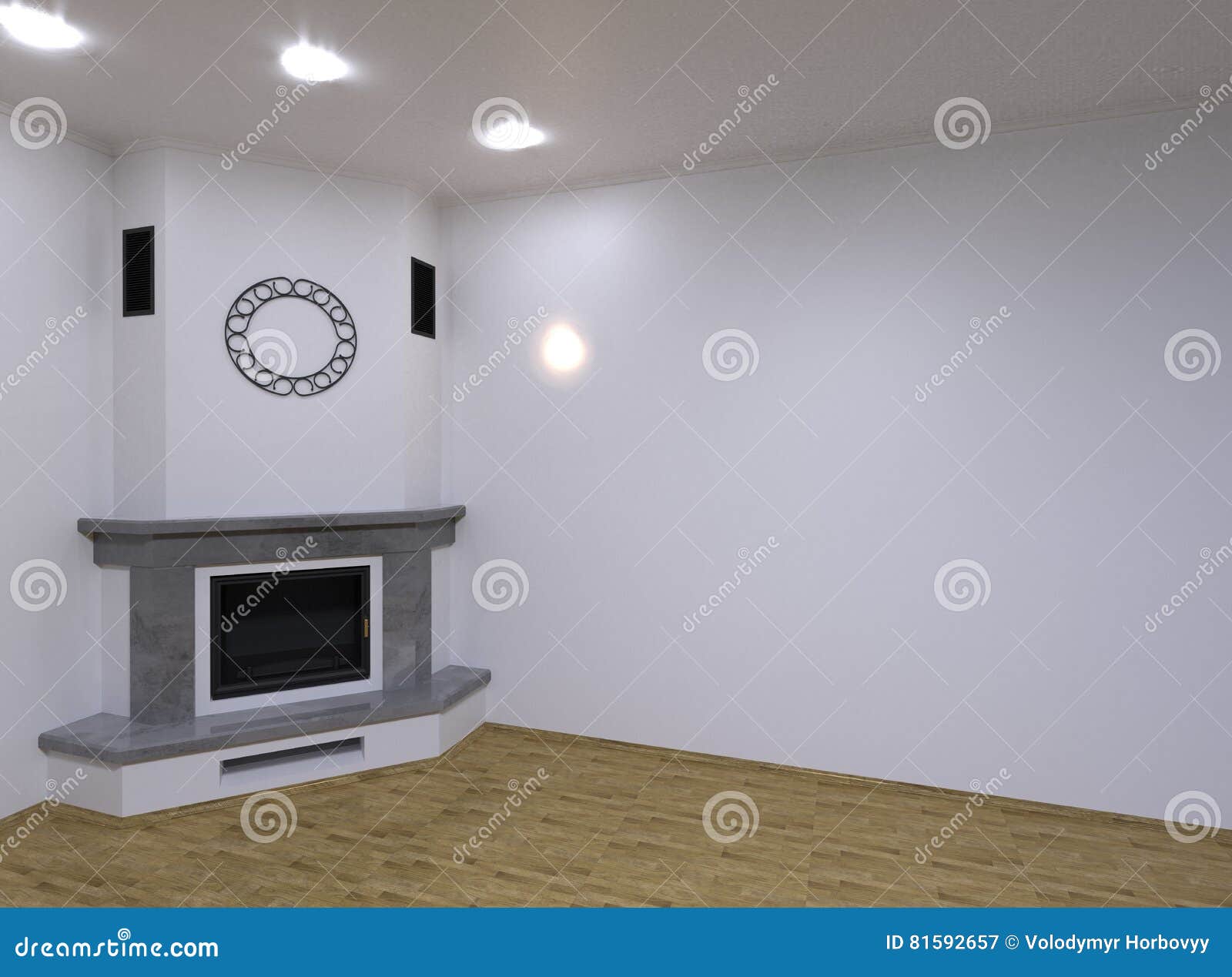 Hoek Marmeren Open Haard 3d Geef Terug Stock Afbeelding - Image of ...