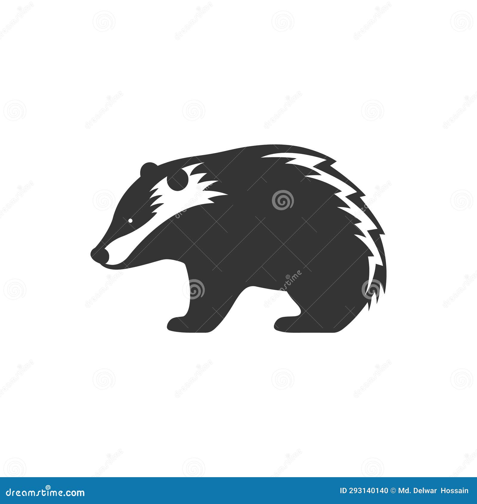 Hog badger icon stock vector. Illustration of bird, moustache - 293140140