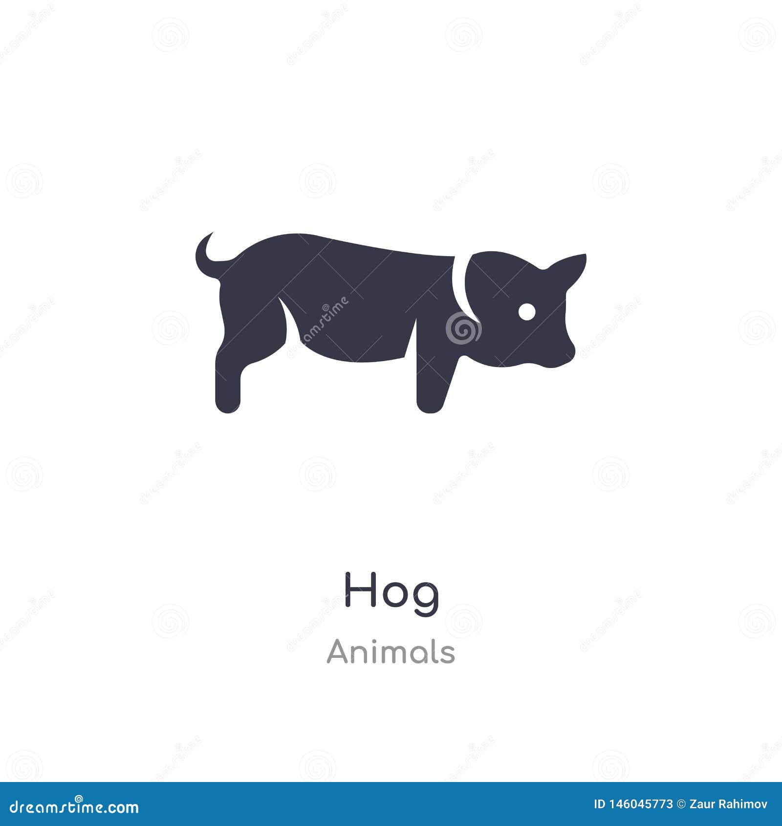 Hog Icon. Isolated Hog Icon Vector Illustration from Animals Collection ...