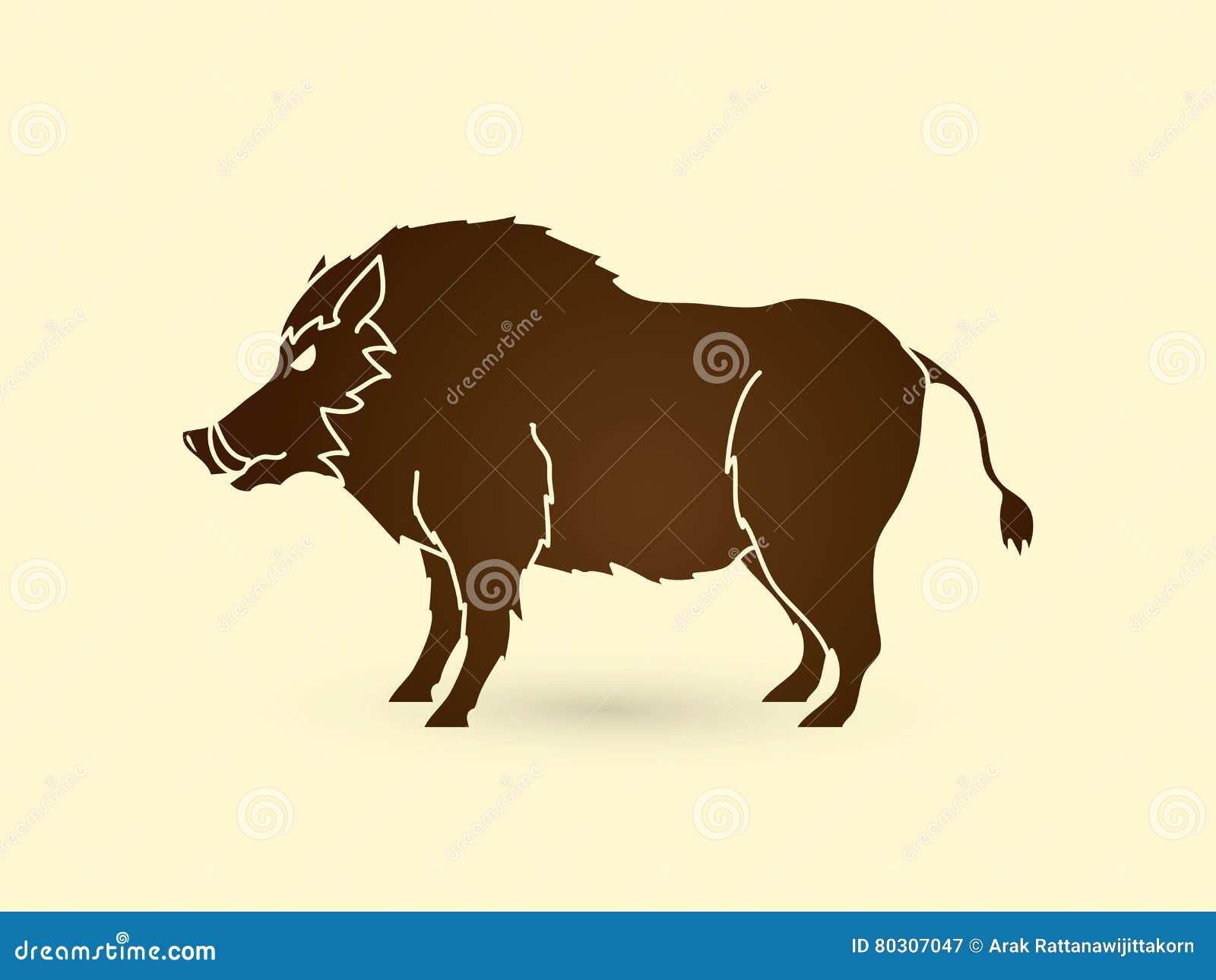 Hog pig stock vector. Illustration of comic, animal, isolated - 80307047