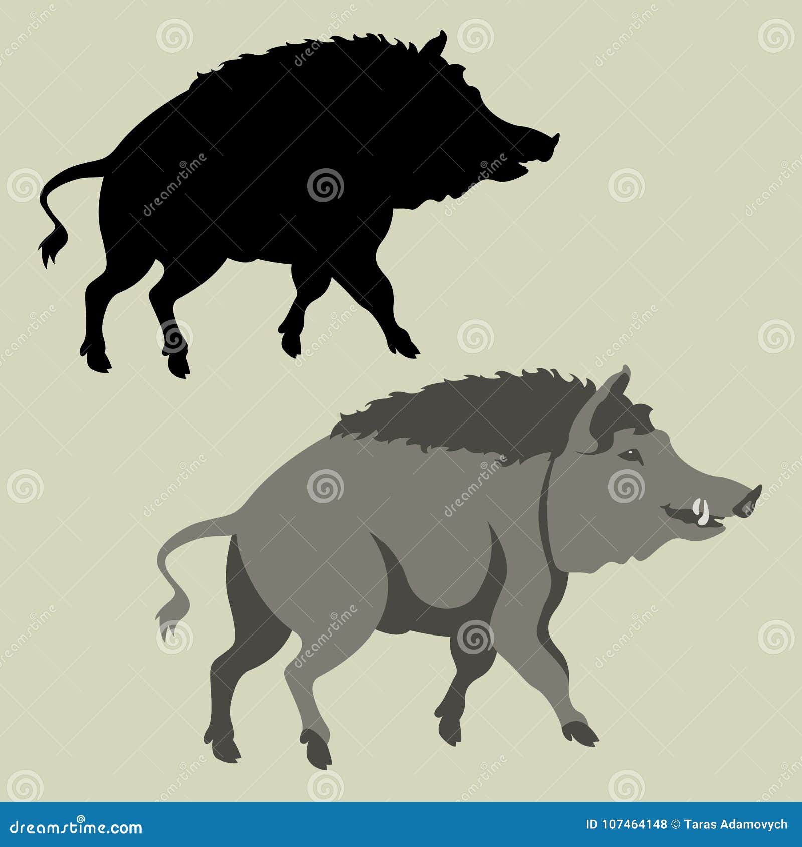 Hog Vector Illustration Flat Style Silhouette Black Profile Stock ...