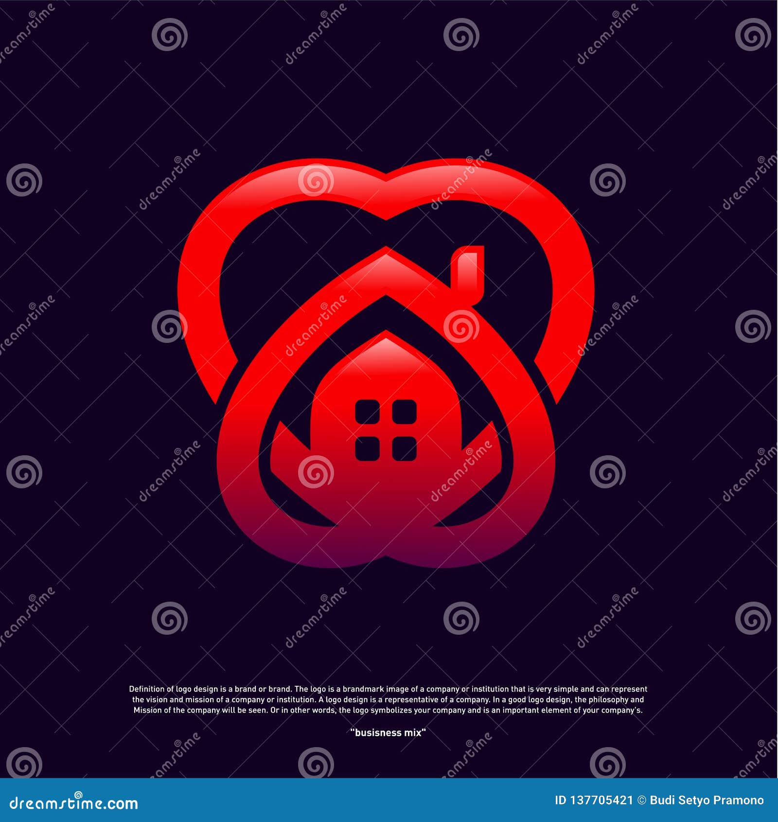 Hogar Logo Design Concept Del Amor Casa Logo Vector Template Del Amor ...