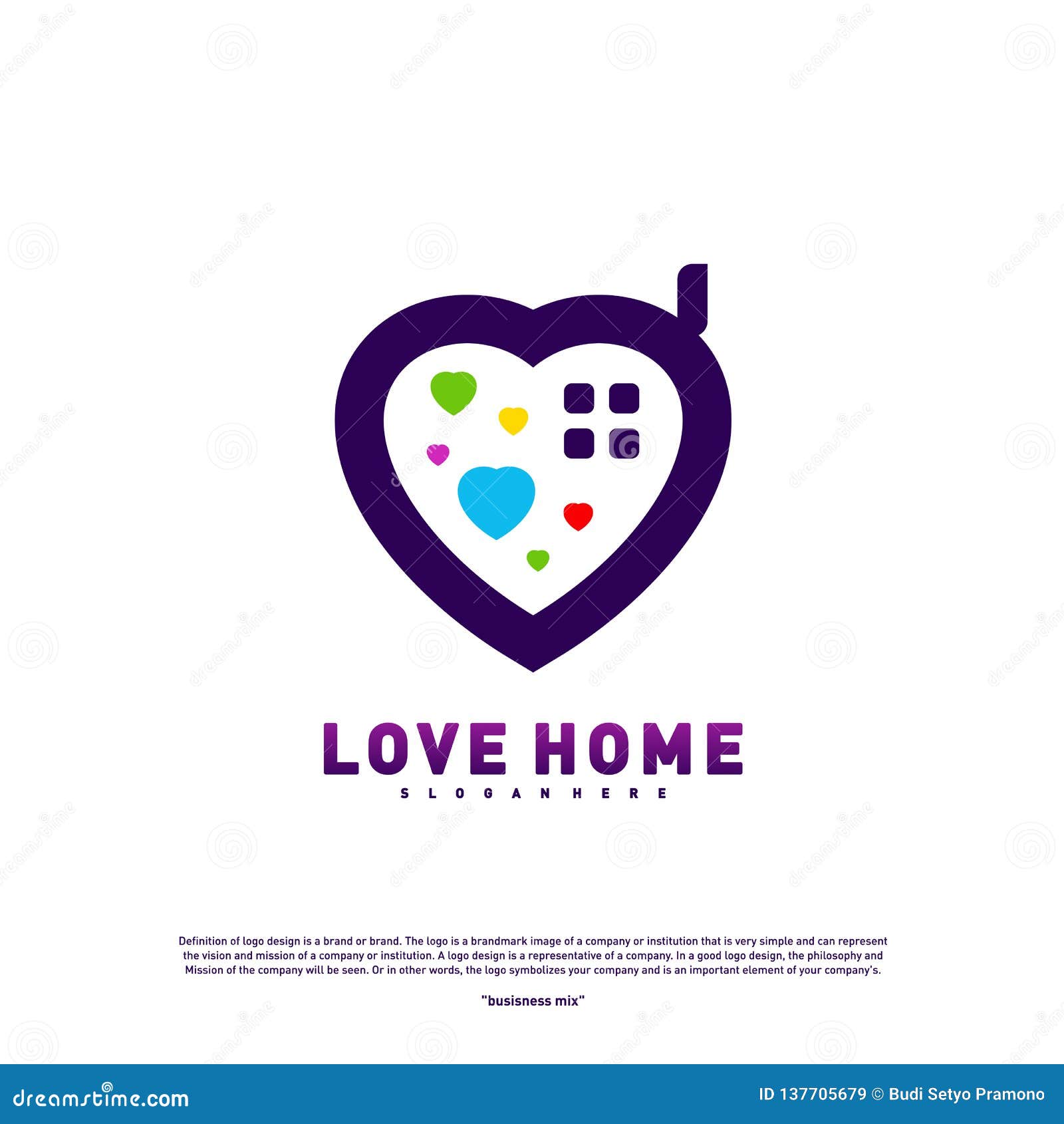 Hogar Logo Design Concept Del Amor Casa Logo Vector Template Del Amor ...