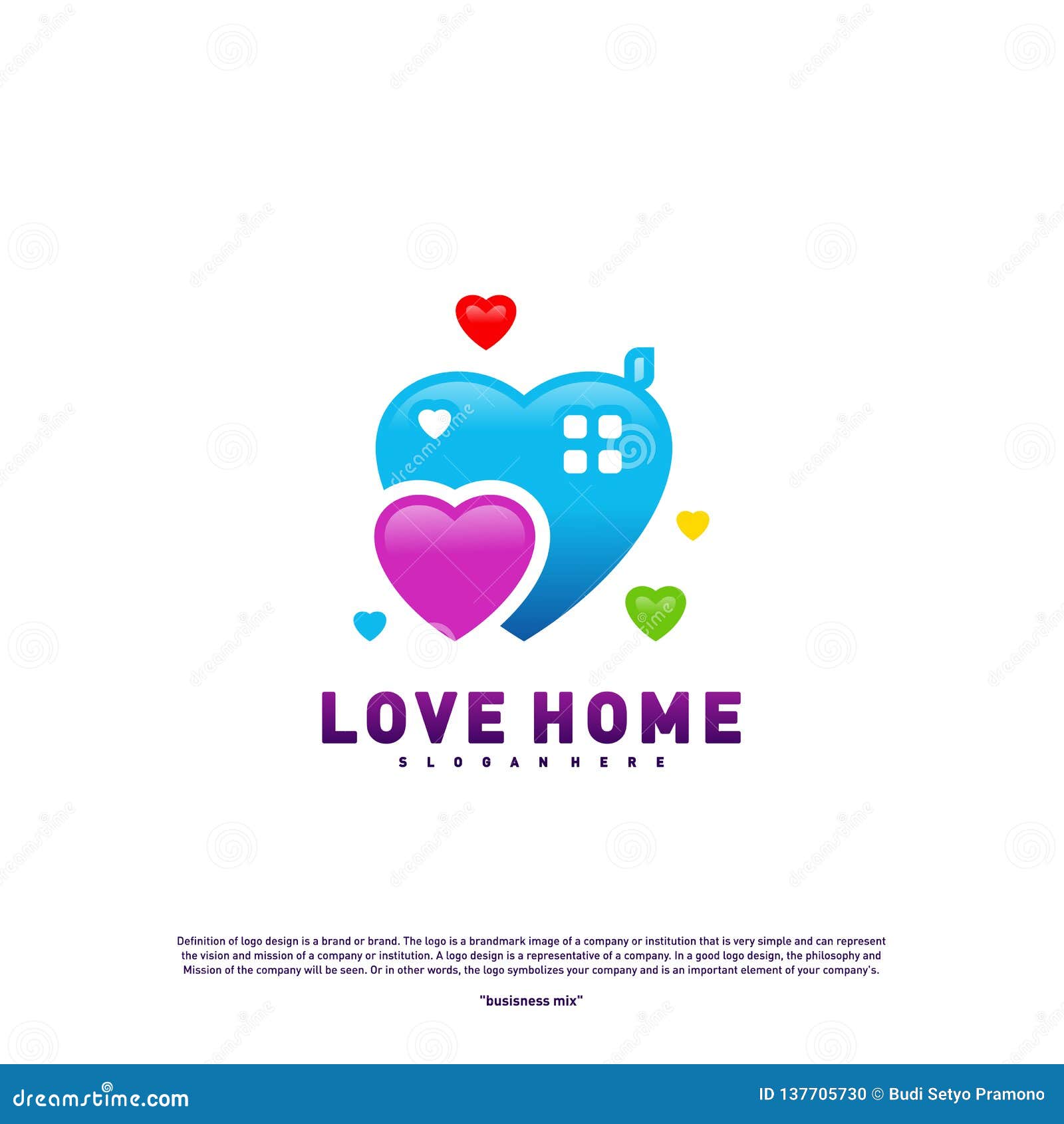 Hogar Logo Design Concept Del Amor Casa Logo Vector Template Del Amor ...