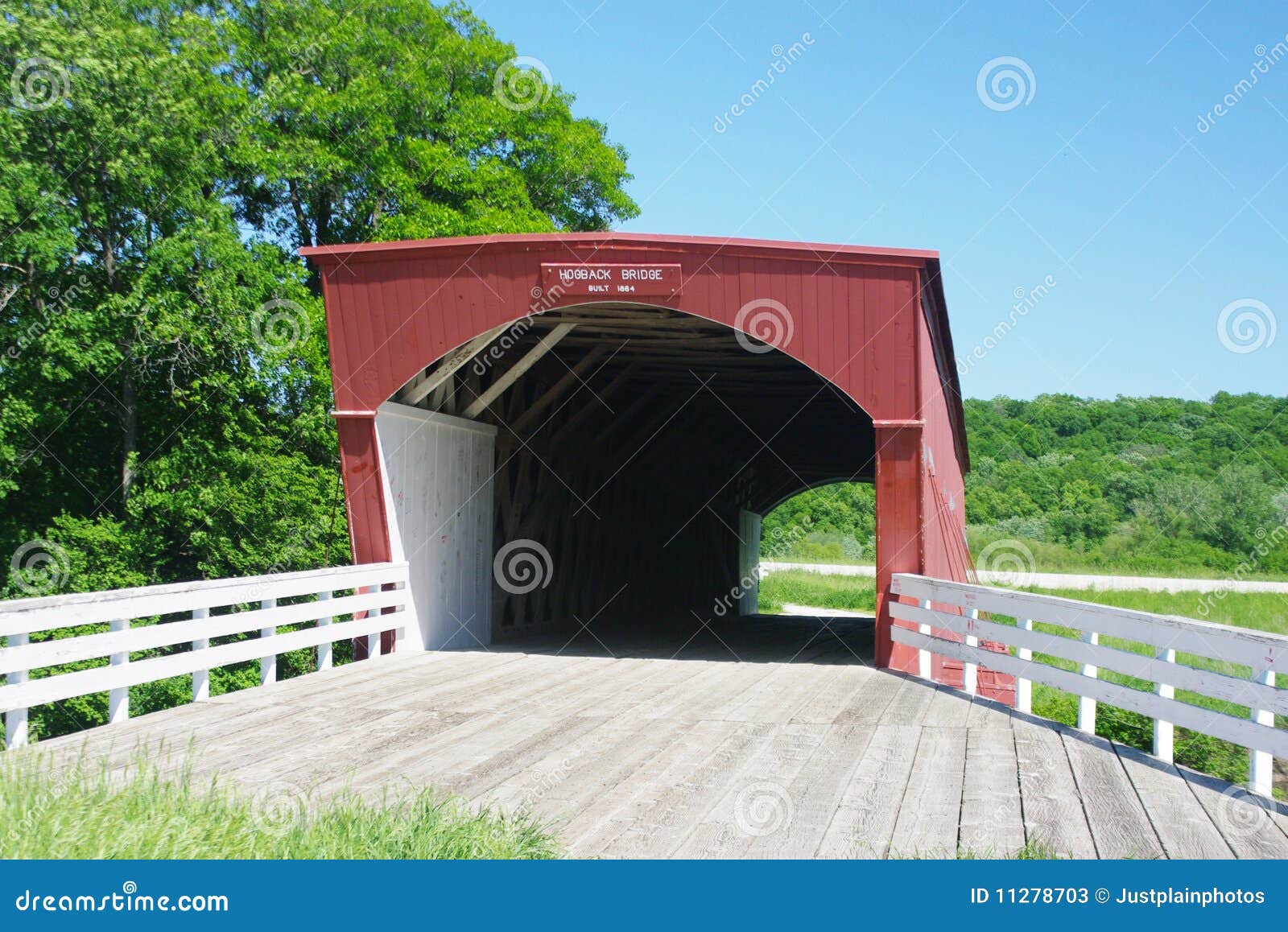 Hogback Covered Bridge in Madison County Stock Image - Image of ...
