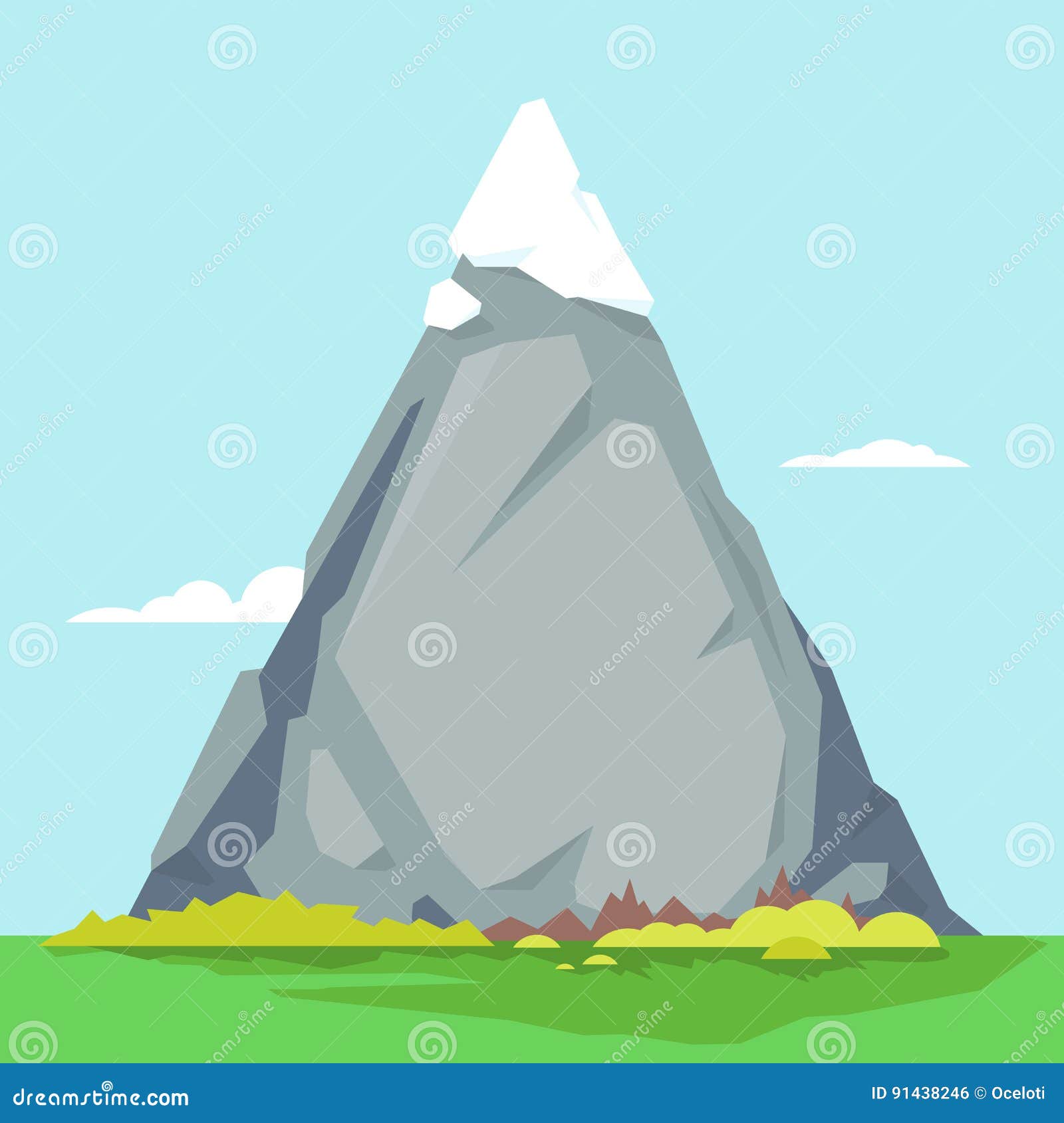 Hoge Berg met Scherpe Piek vector illustratie. Illustration of vlak ...