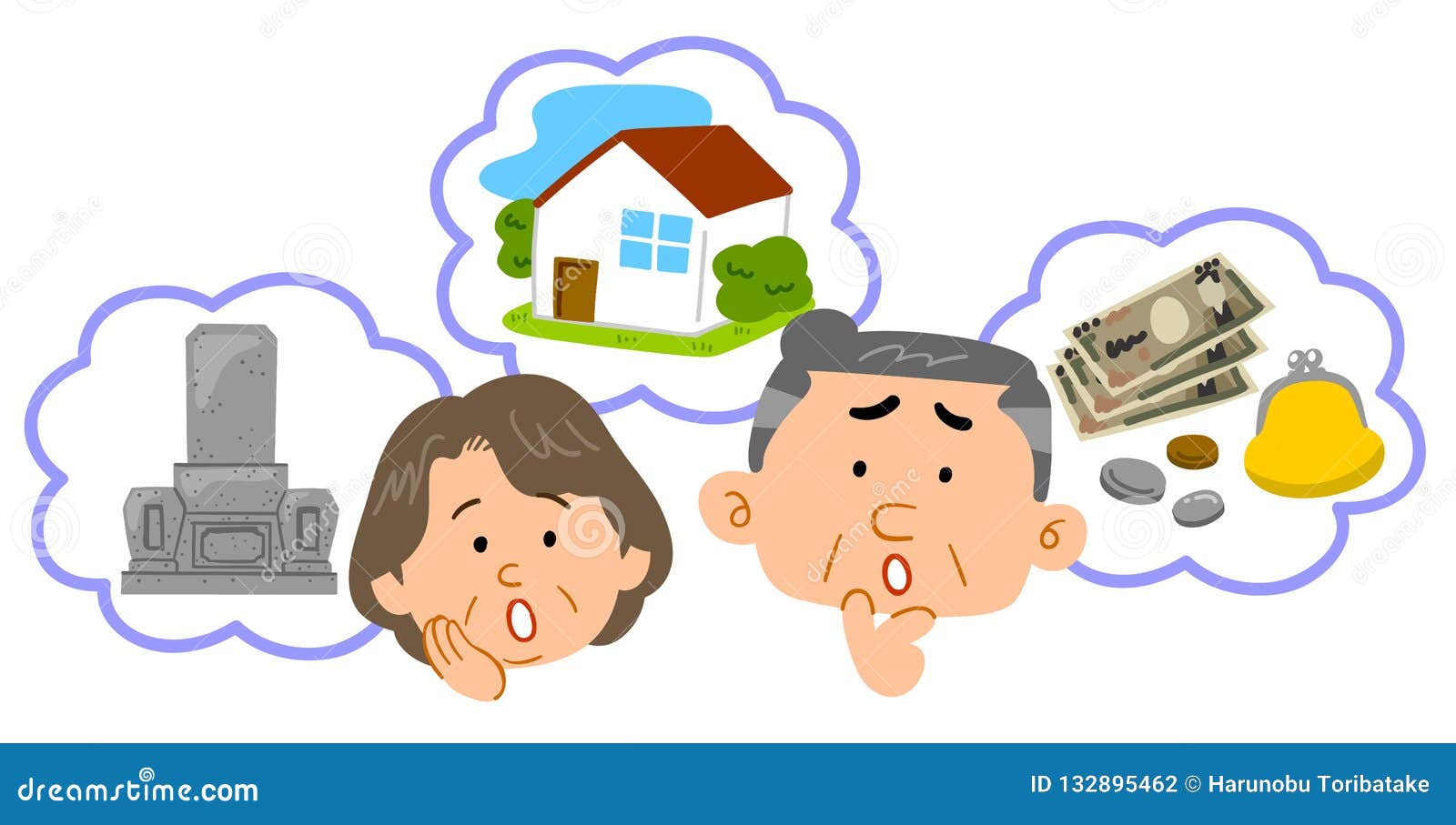 Hoger Paar, Bezorgdheid Over Pensionering Op Middelbare Leeftijd Vector ...