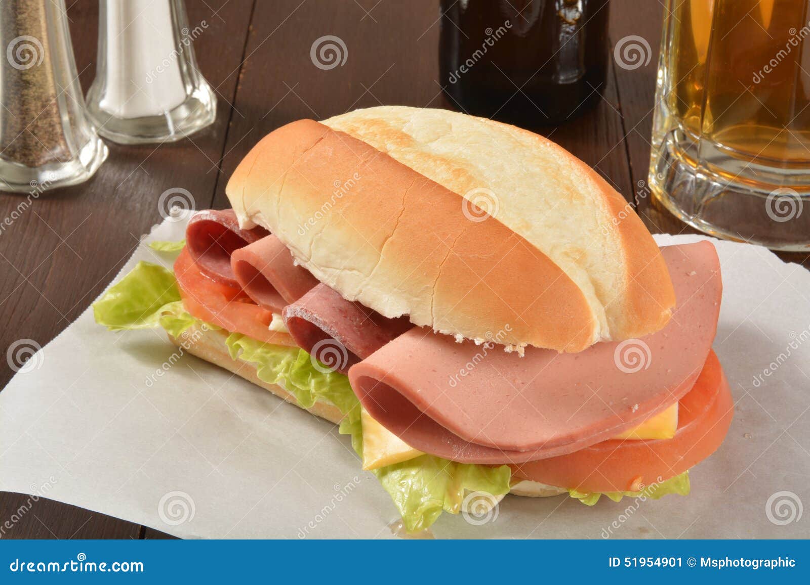 Hogie sandwich and beer stock image. Image of submarine - 51954901
