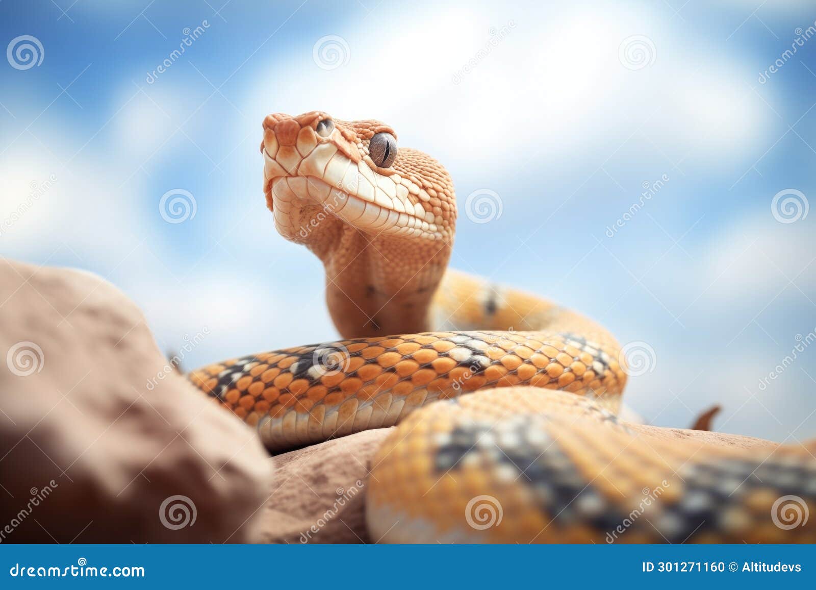 Hognose Snake on a Sandstone Formation Stock Photo - Image of arid ...
