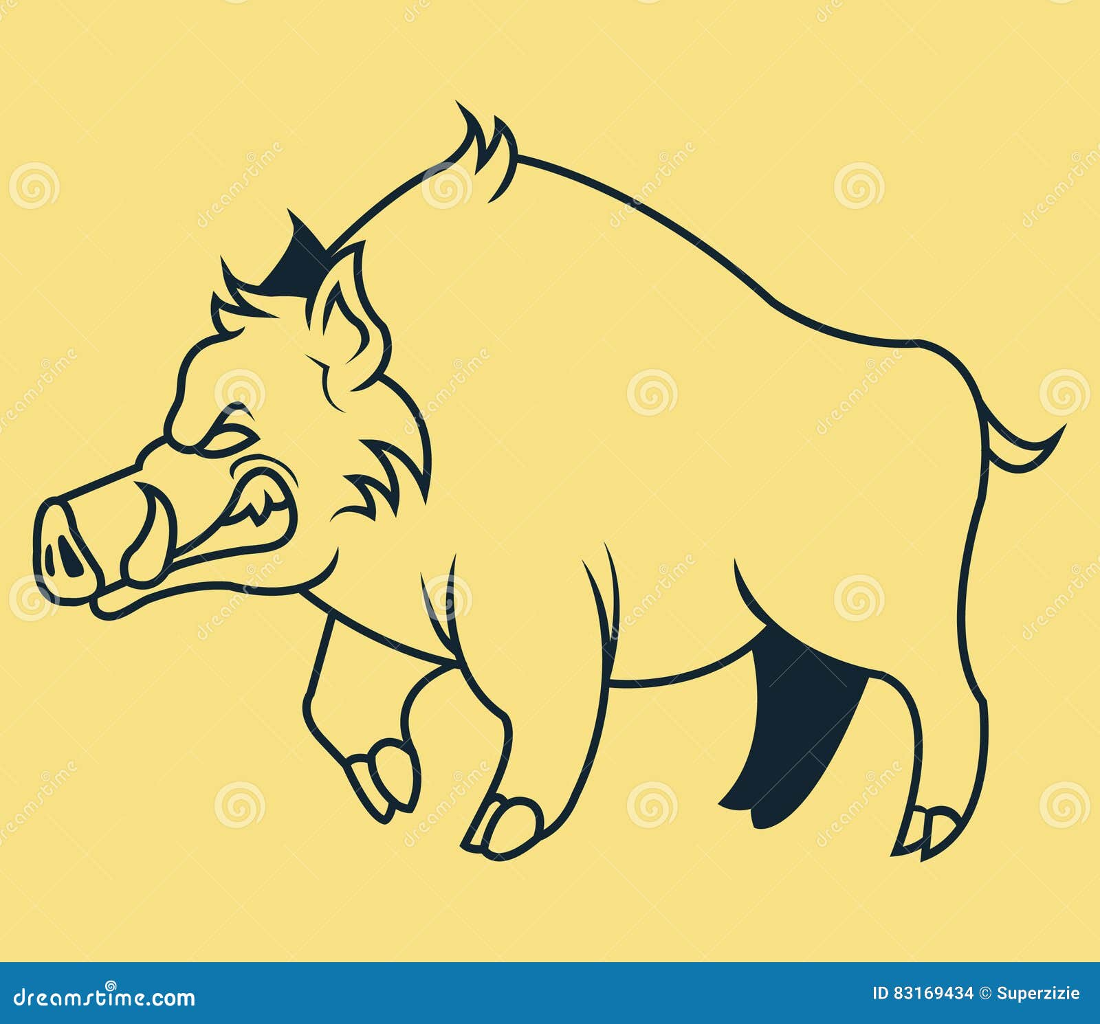 Hogs Line Art stock vector. Illustration of displeased - 83169434