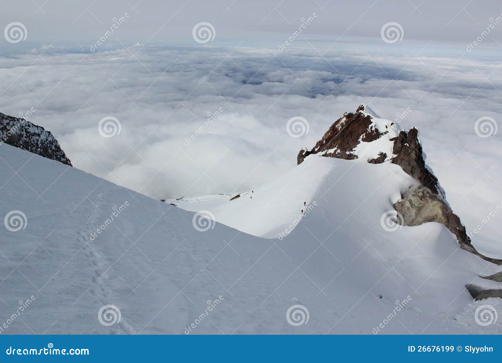 Hogsback on Mt. Hood stock image. Image of crampon, mountaineering ...