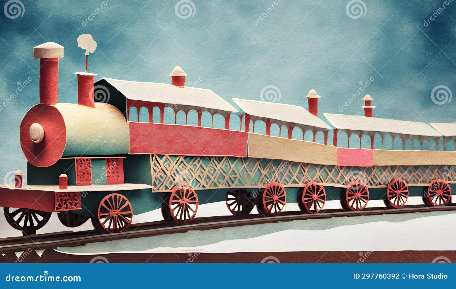 A Train Mad from Hanji Paper. Stock Illustration - Illustration of ...