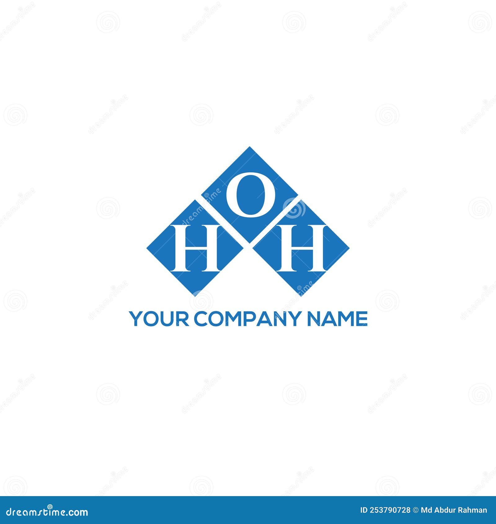 HOH Letter Logo Design on WHITE Background. HOH Creative Initials ...