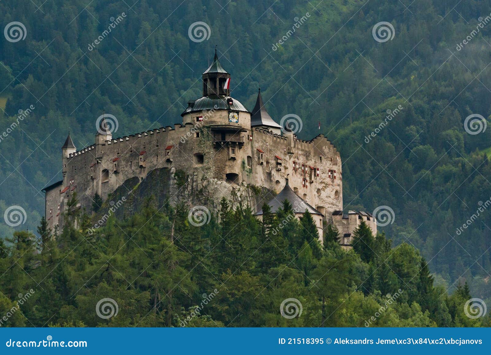 Hohenwerfen Castle in Austria Stock Image - Image of forest, salzburg ...