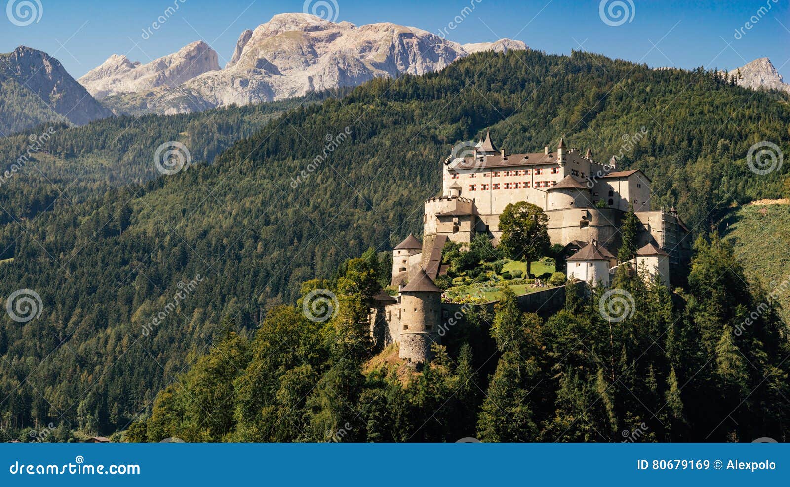 Hohenwerfen Castle and Berchtesgaden Alps, Austria Stock Image - Image ...