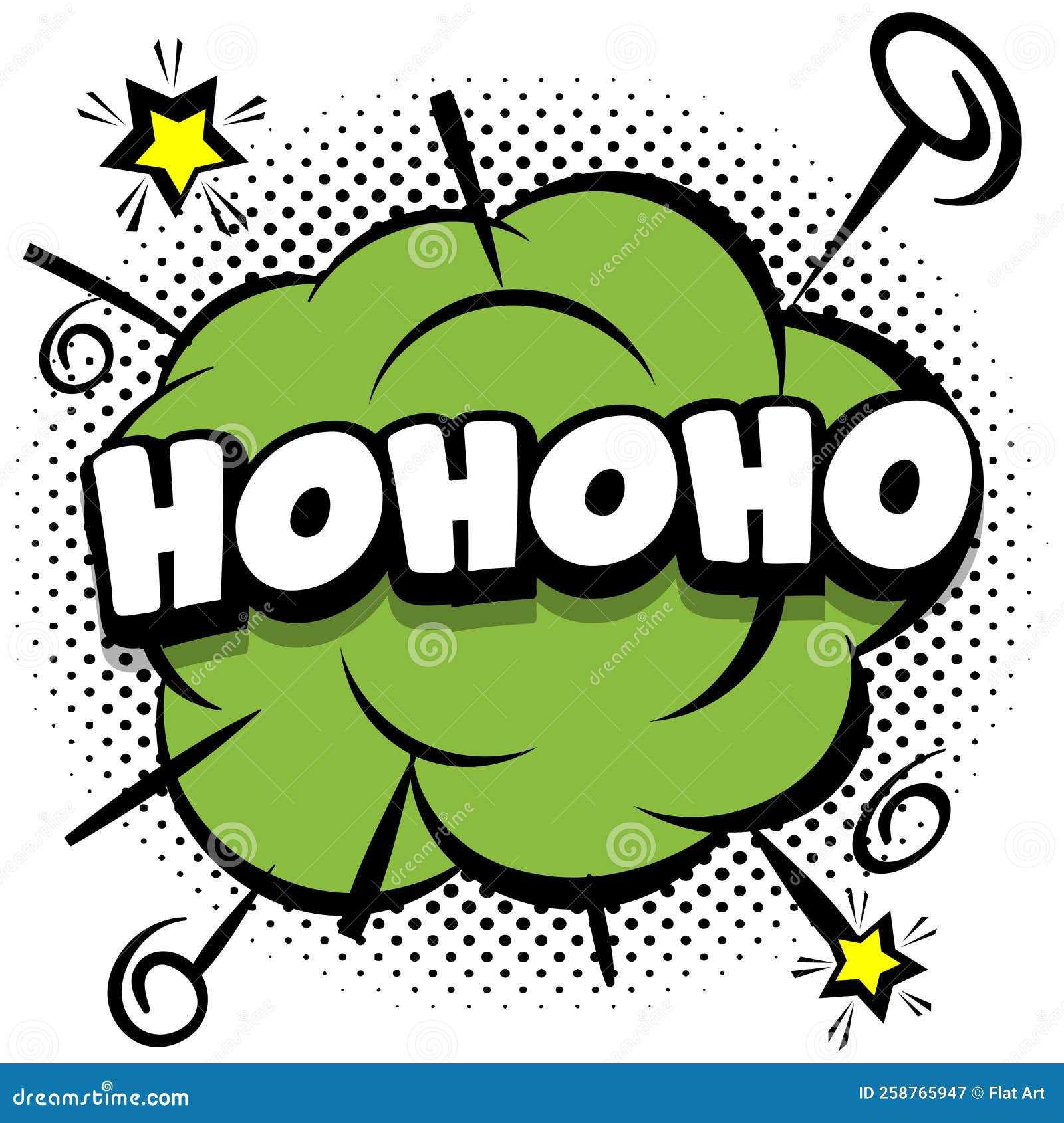 Hohoho Comic Bright Template with Speech Bubbles on Colorful Frames ...