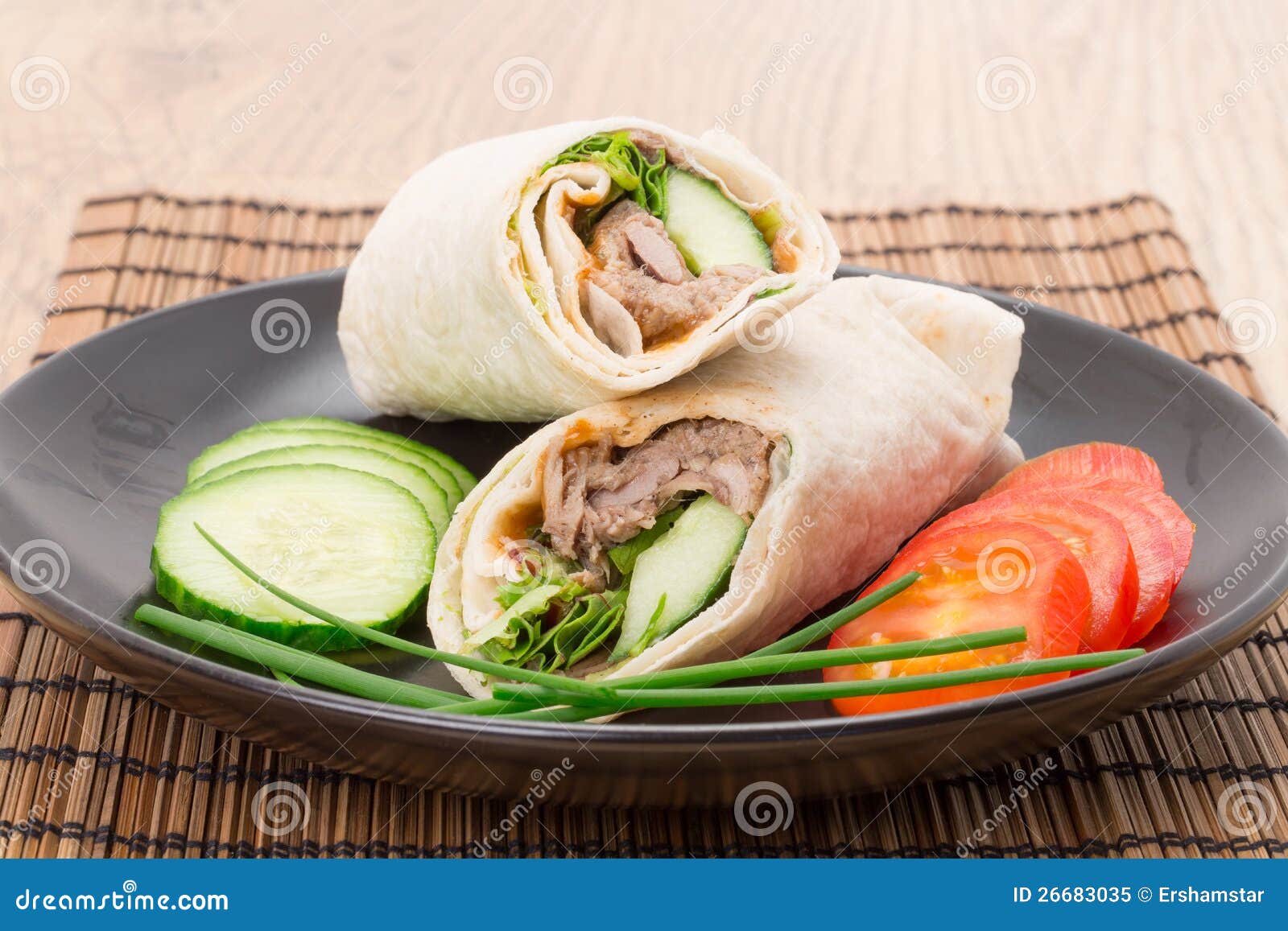 Hoisin duck wrap sandwich stock image. Image of wrap - 26683035